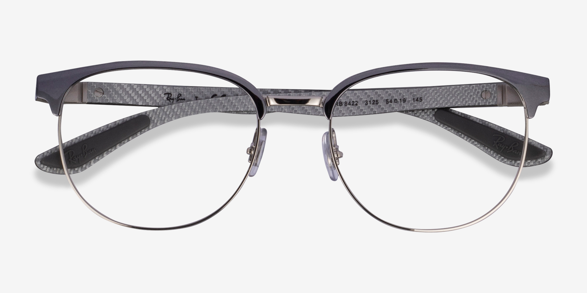 Ray-Ban RB8422 - Round Gray Silver Frame Eyeglasses | Eyebuydirect