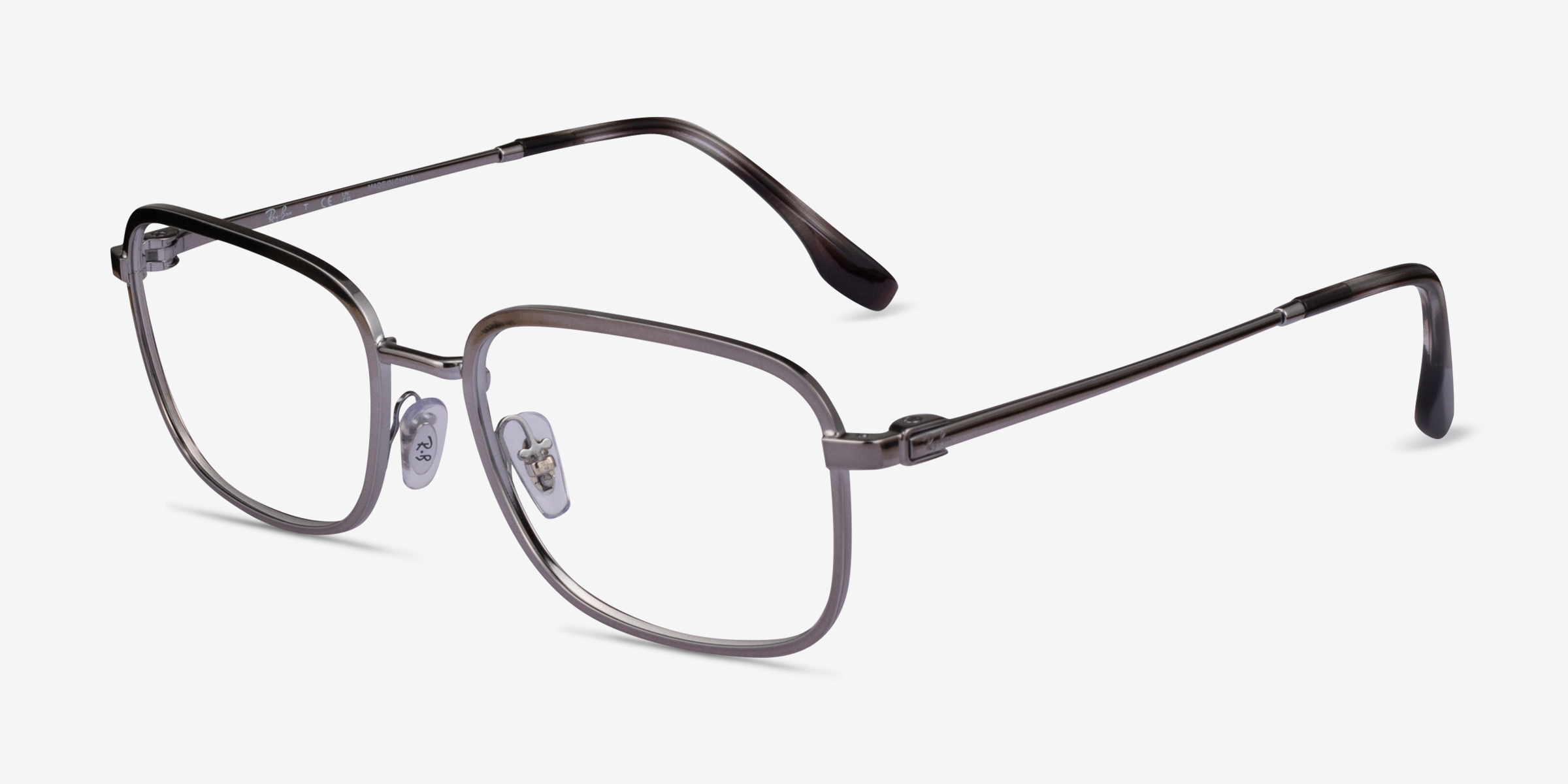 Ray-Ban RB6495 - Rectangle Gunmetal Frame Eyeglasses | Eyebuydirect