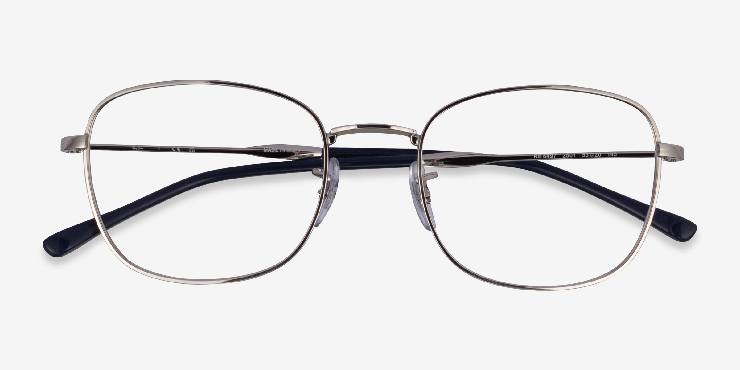 Ray-Ban RB6497 - Oval Silver Frame Eyeglasses | Eyebuydirect Canada