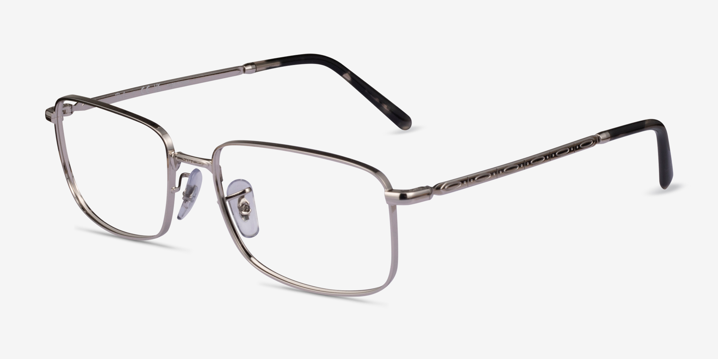 Ray Ban Rb3717v Rectangle Silver Frame Eyeglasses Eyebuydirect