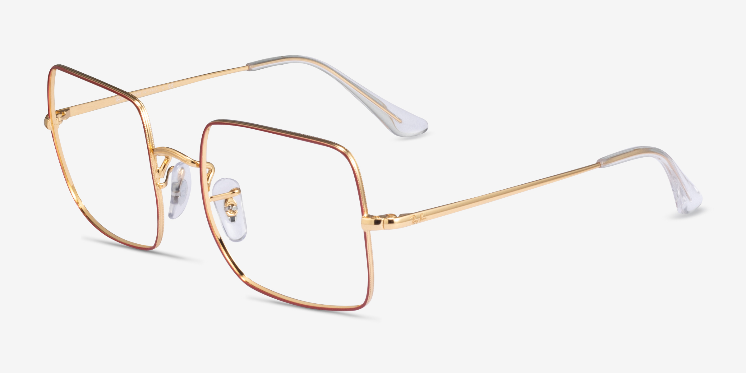 Ray-Ban RB1971V - Square Top Red Frame Glasses For Women | Eyebuydirect