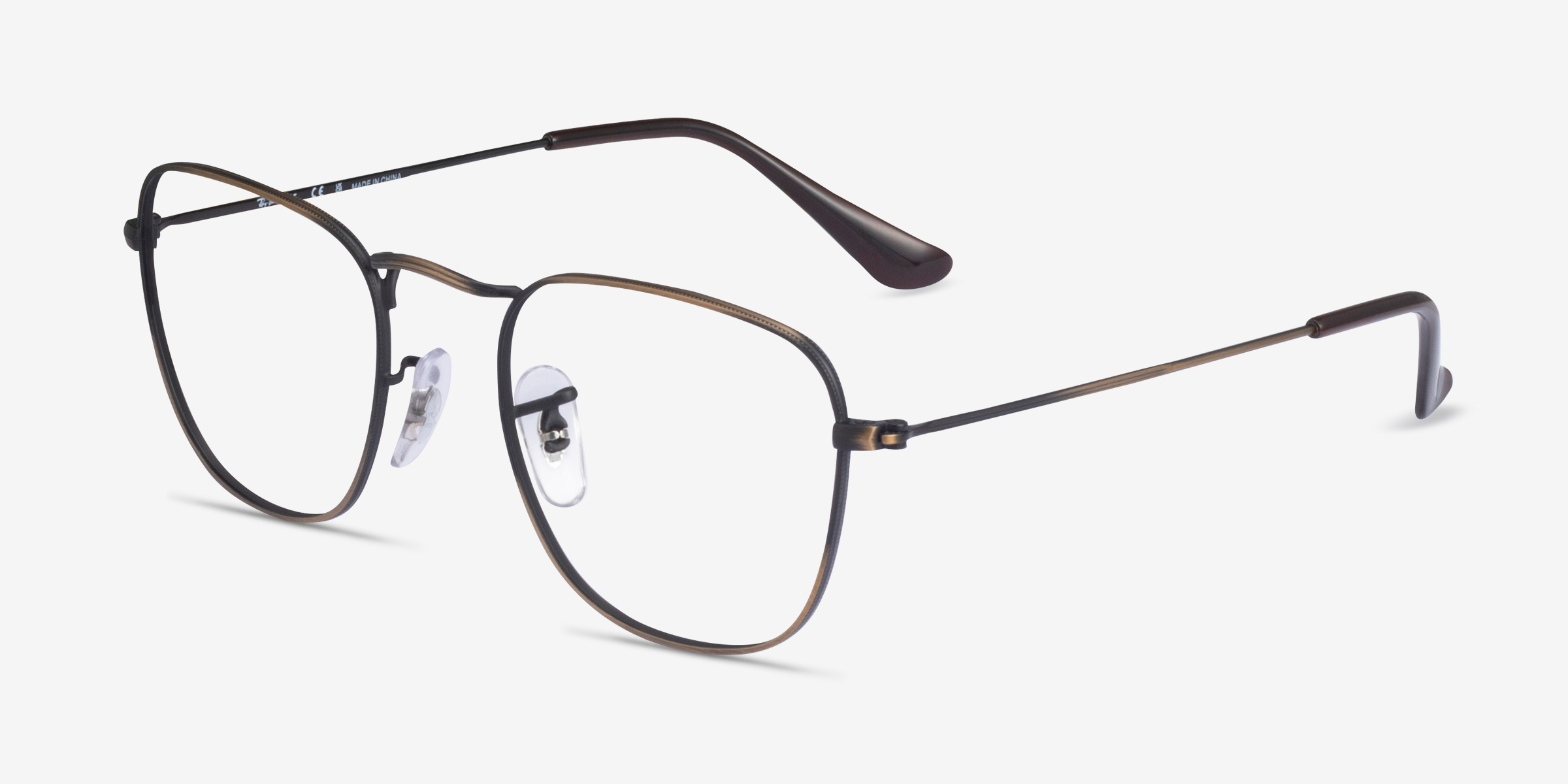 Ray-Ban RB3857V Frank - Square Antique Gold Frame Eyeglasses ...