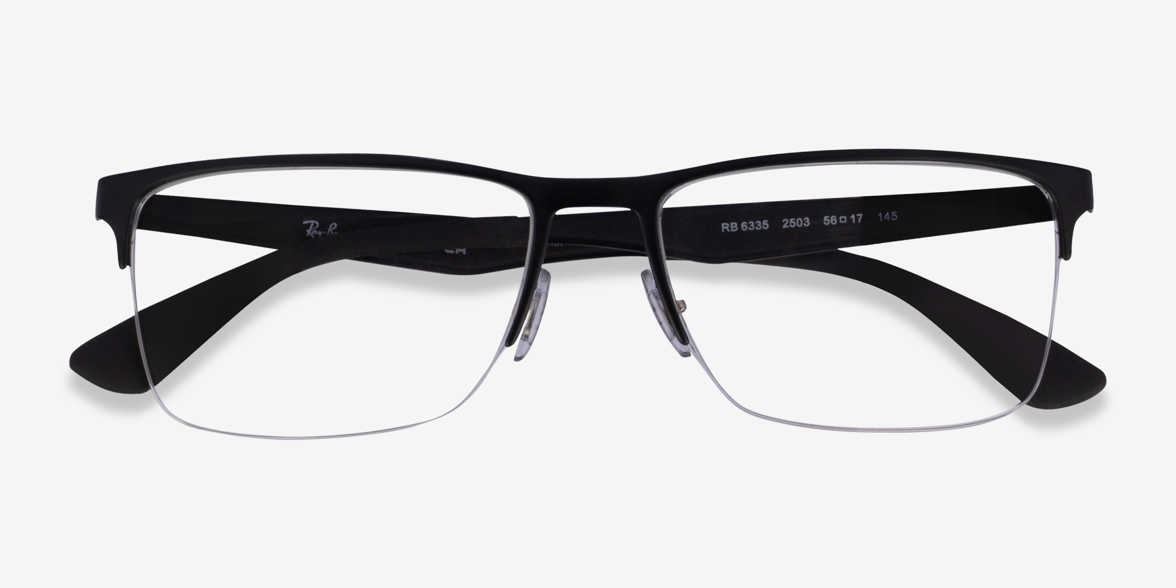 Ray-Ban RB6335 - Rectangle Matte Black Frame Eyeglasses | Eyebuydirect ...