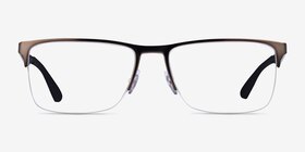 Ray-Ban RB6335 - Rectangle Matte Gunmetal Frame Eyeglasses | Eyebuydirect