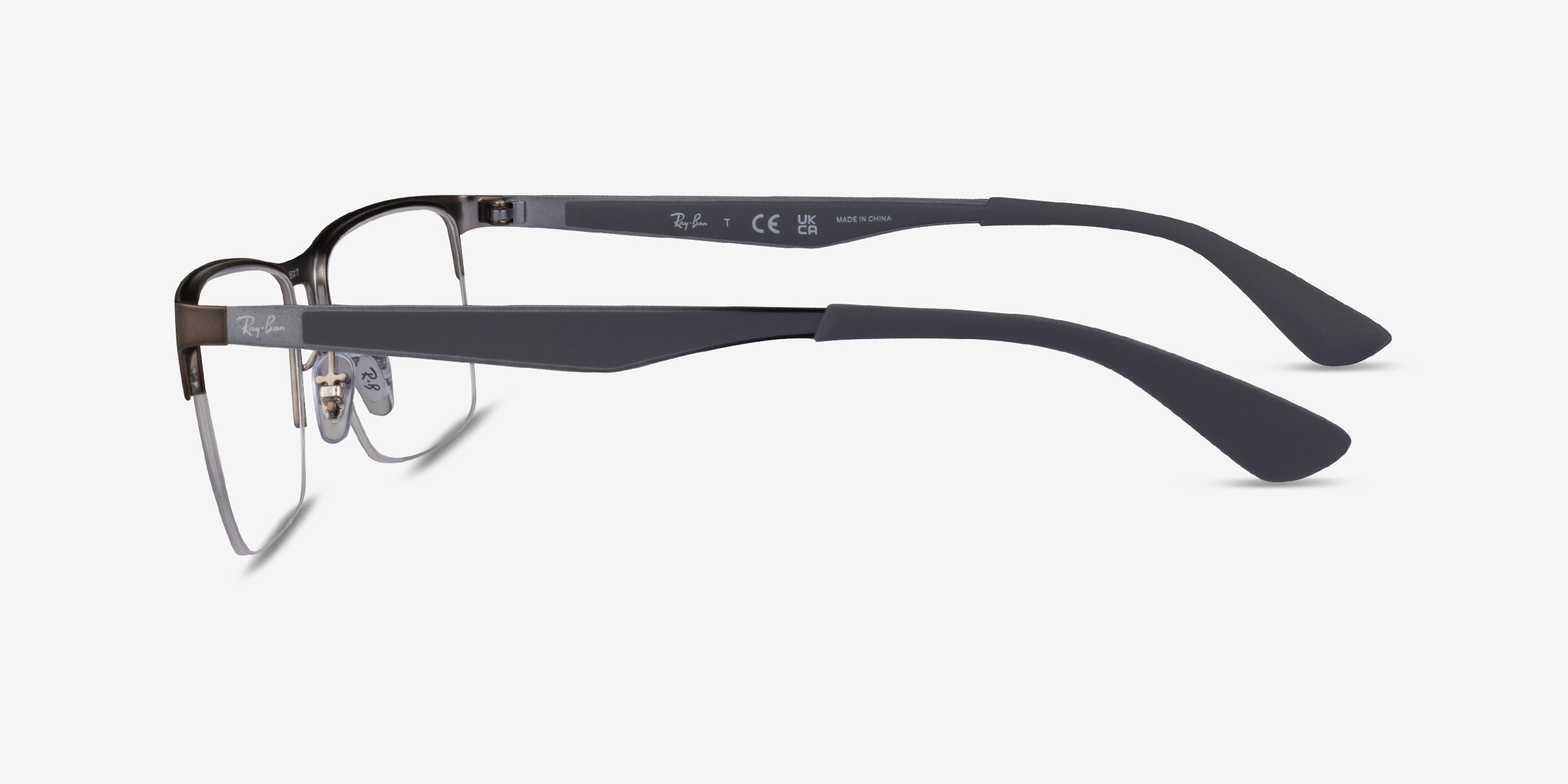 Ray-Ban RB6335 - Rectangle Matte Gunmetal Frame Eyeglasses | Eyebuydirect