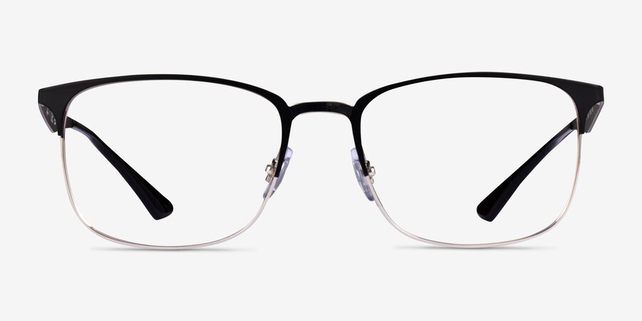 Ray-Ban RB6421 - Square Matte Black Silver Frame Eyeglasses ...