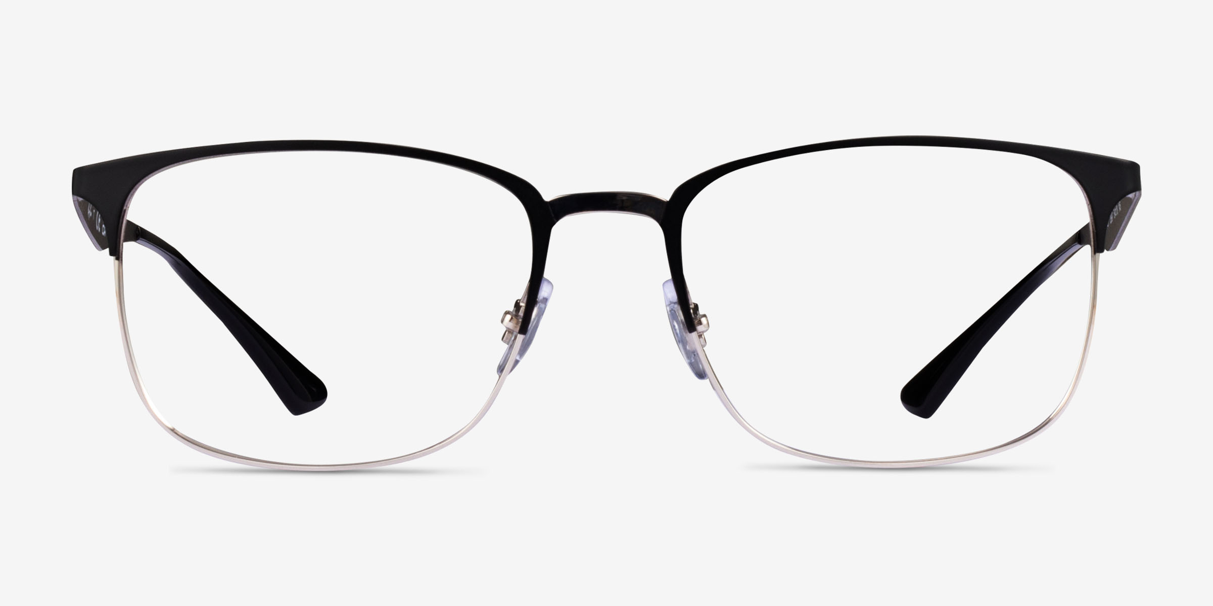 Ray-Ban RB6421 - Square Matte Black Silver Frame Eyeglasses ...