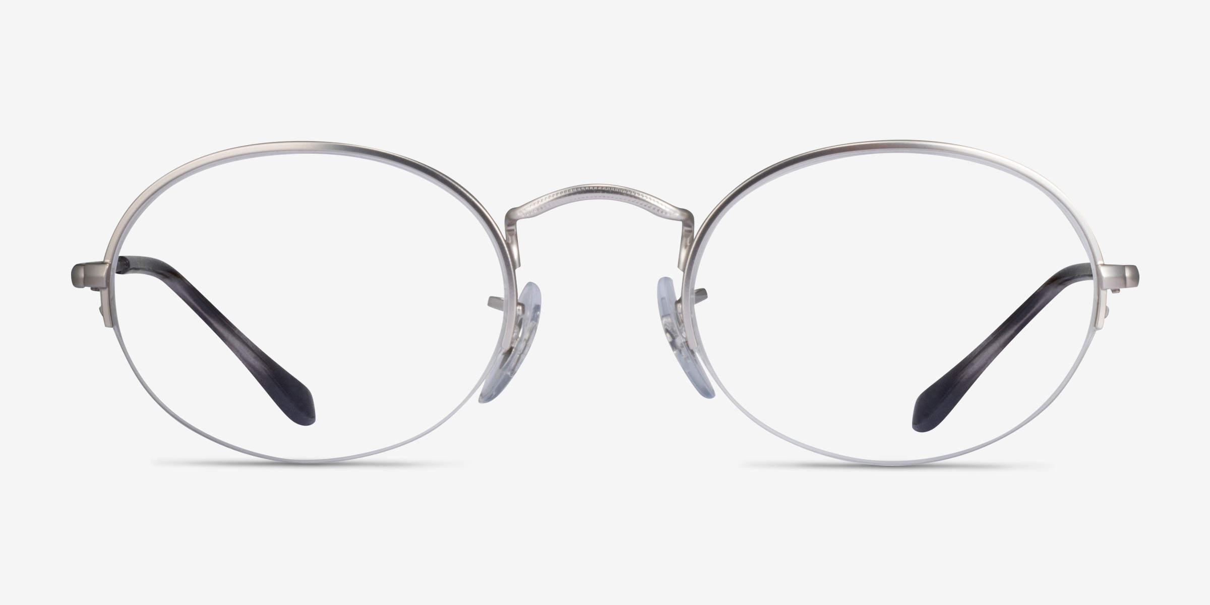 Ray-Ban RB6547 - Oval Matte Silver Frame Eyeglasses | Eyebuydirect