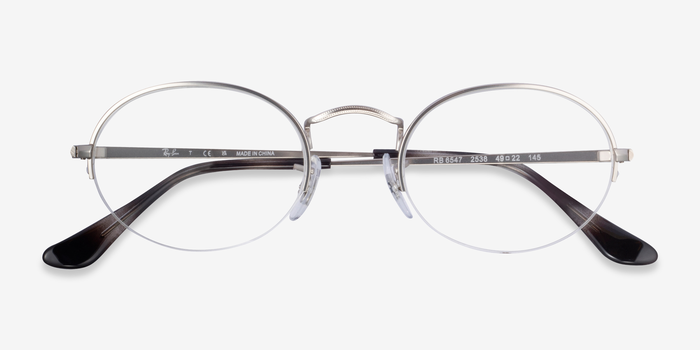 Ray-Ban RB6547 - Oval Matte Silver Frame Eyeglasses | Eyebuydirect Canada