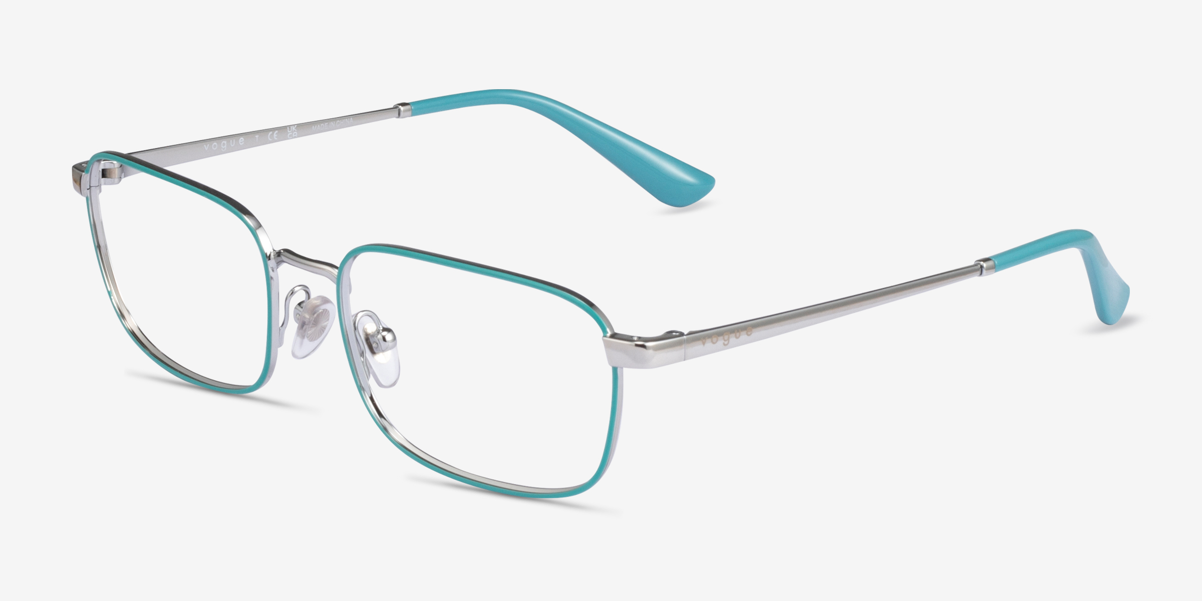 Vogue Eyewear VO4191 - Rectangle Turquoise Silver Frame Eyeglasses ...