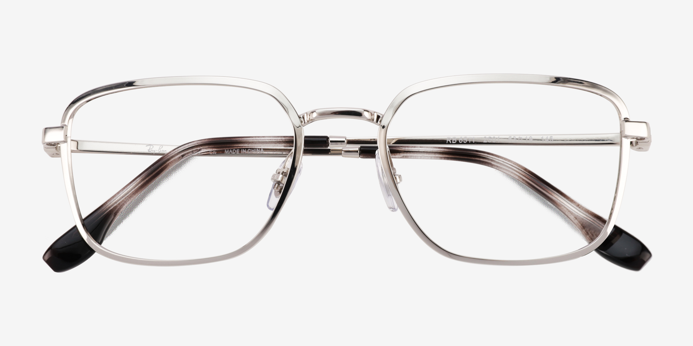 Ray-Ban RB6511 - Rectangle Silver Frame Eyeglasses | Eyebuydirect