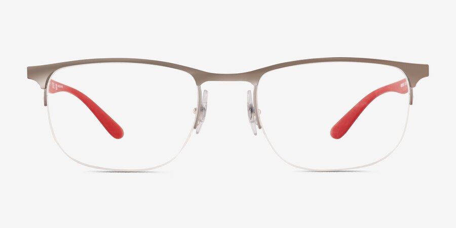 Ray-Ban RB6513 - Rectangle Matte Gunmetal Frame Eyeglasses | Eyebuydirect