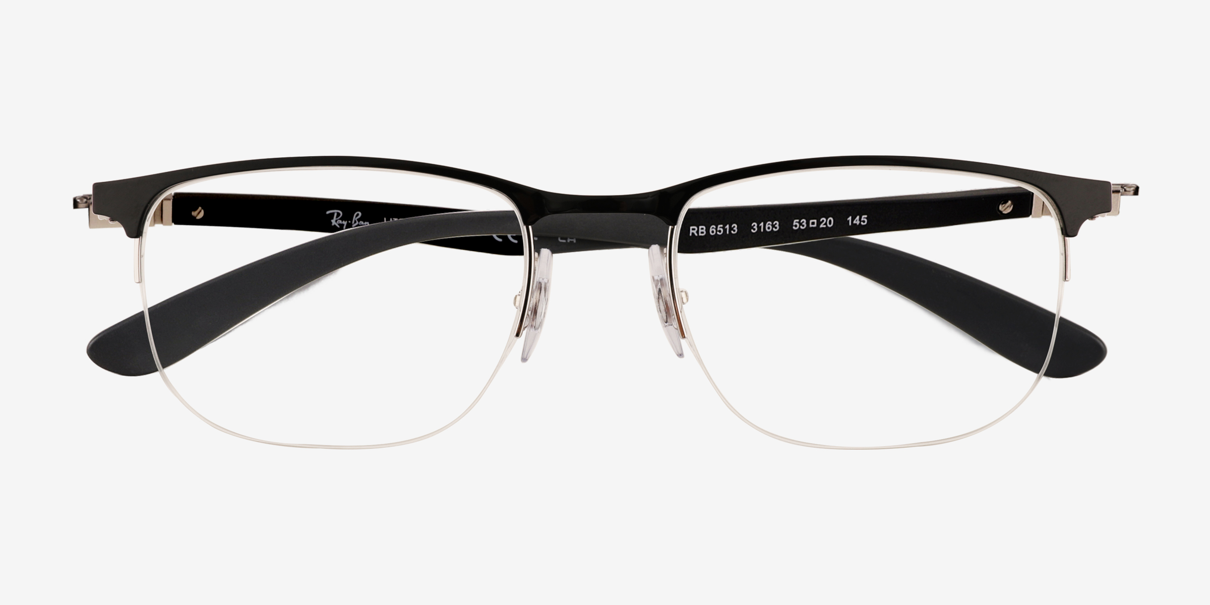 Ray-Ban RB6513 - Rectangle Black Frame Eyeglasses | Eyebuydirect