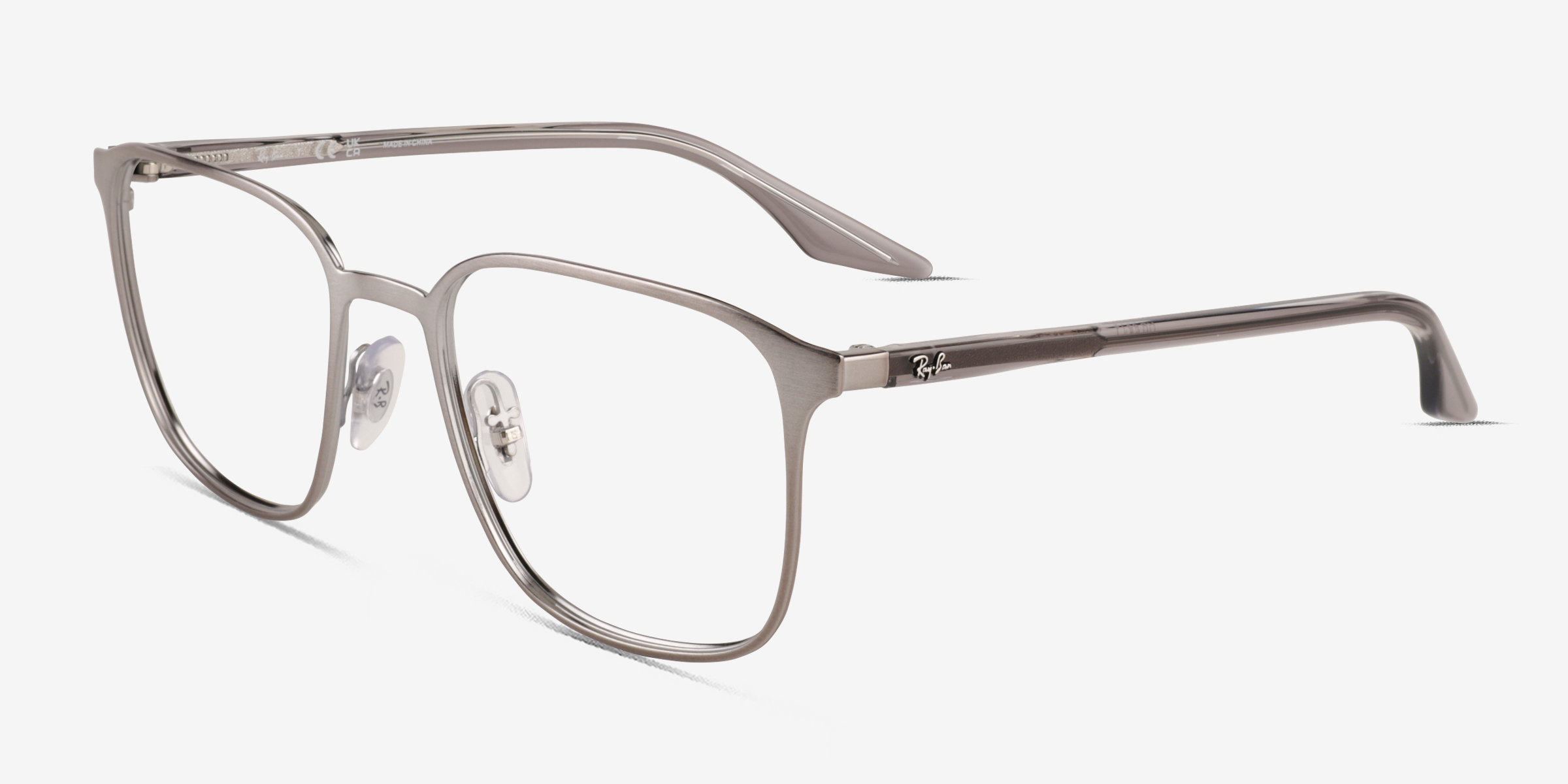 Ray-Ban RB6512 - Square Brushed Gunmetal Frame Eyeglasses | Eyebuydirect