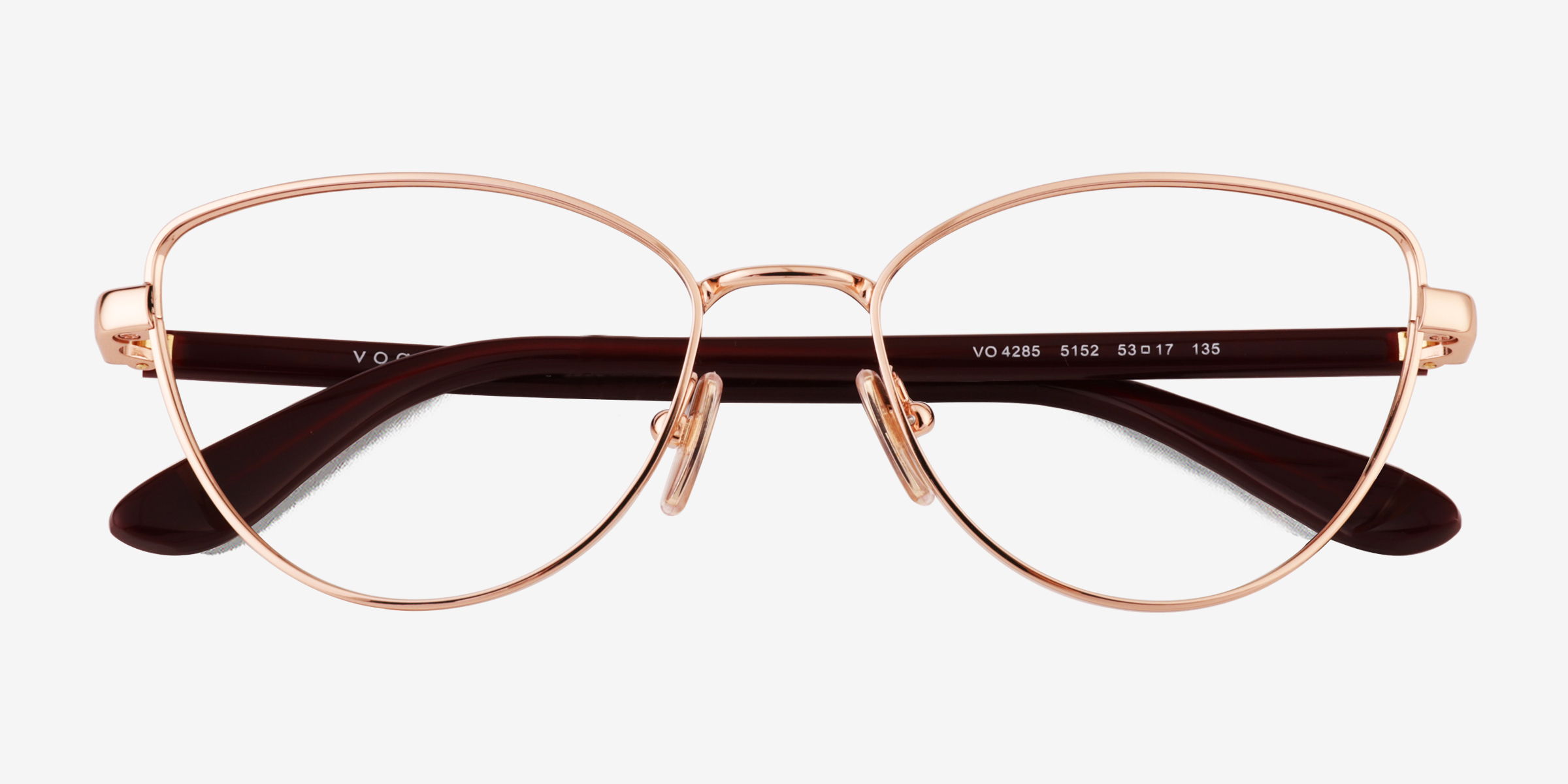 Vogue Eyewear VO4285 - Cat Eye Rose Gold Frame Glasses For Women ...