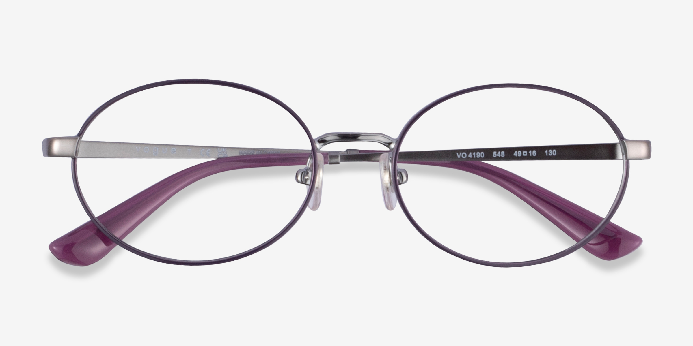 Vogue Eyewear VO4190 - Oval Gunmetal Purple Frame Eyeglasses | Eyebuydirect