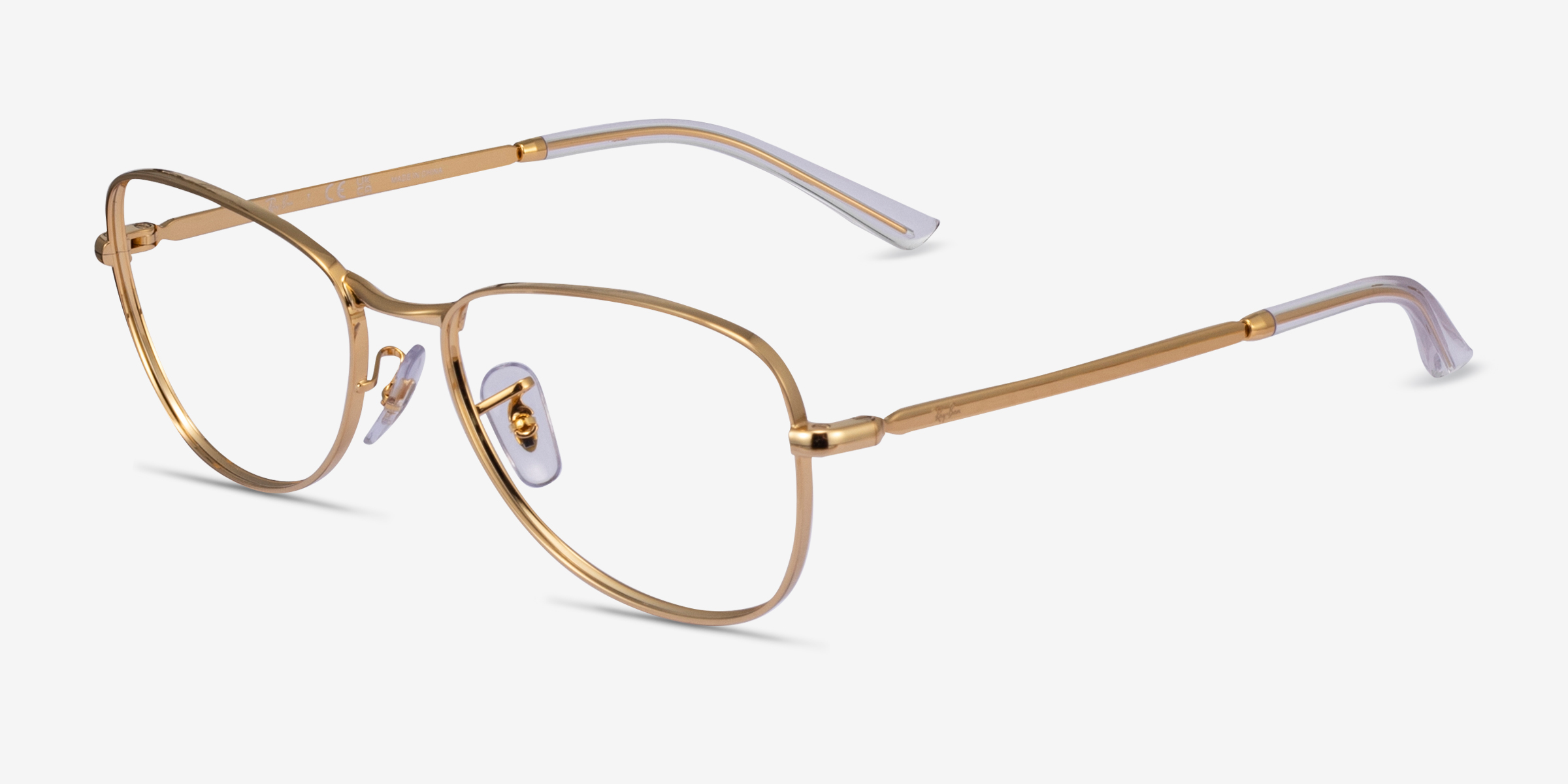 Ray-Ban RB3733V - Cat Eye Shiny Gold Frame Eyeglasses | Eyebuydirect