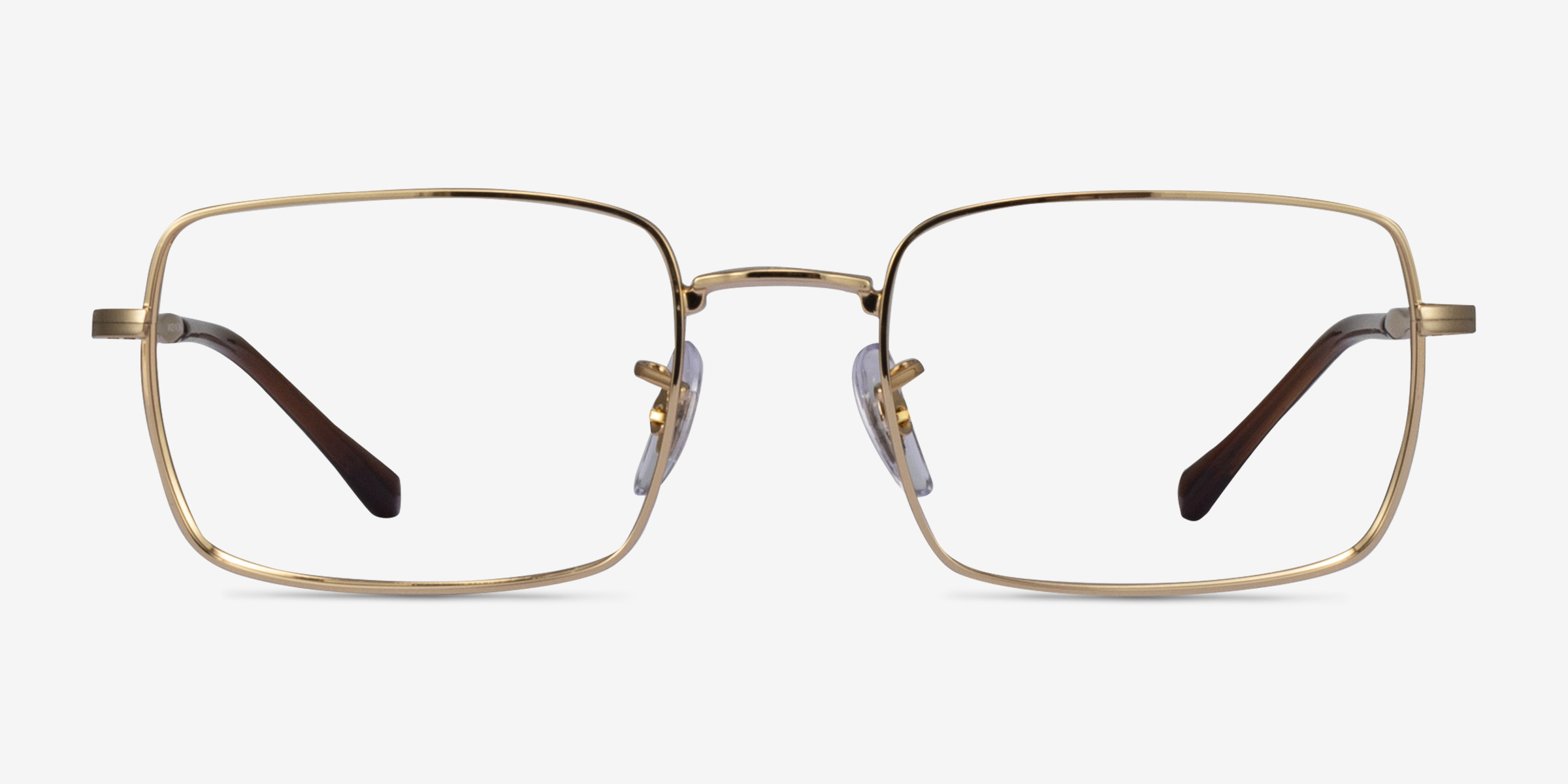 Ray-Ban RB6520 - Rectangle Gold Frame Eyeglasses | Eyebuydirect