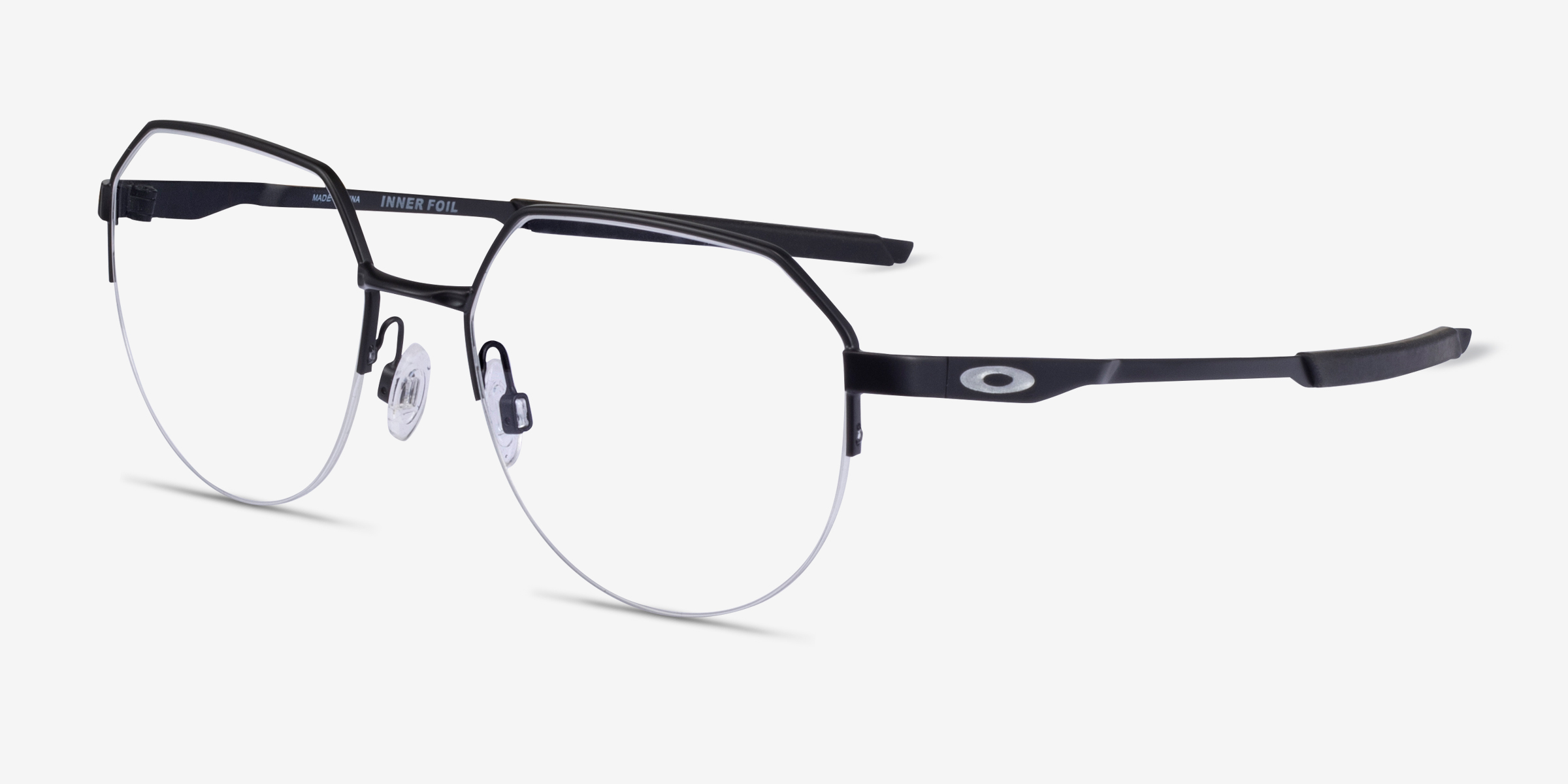 Oakley Inner Foil - Geometric Satin Black Frame Eyeglasses | Eyebuydirect