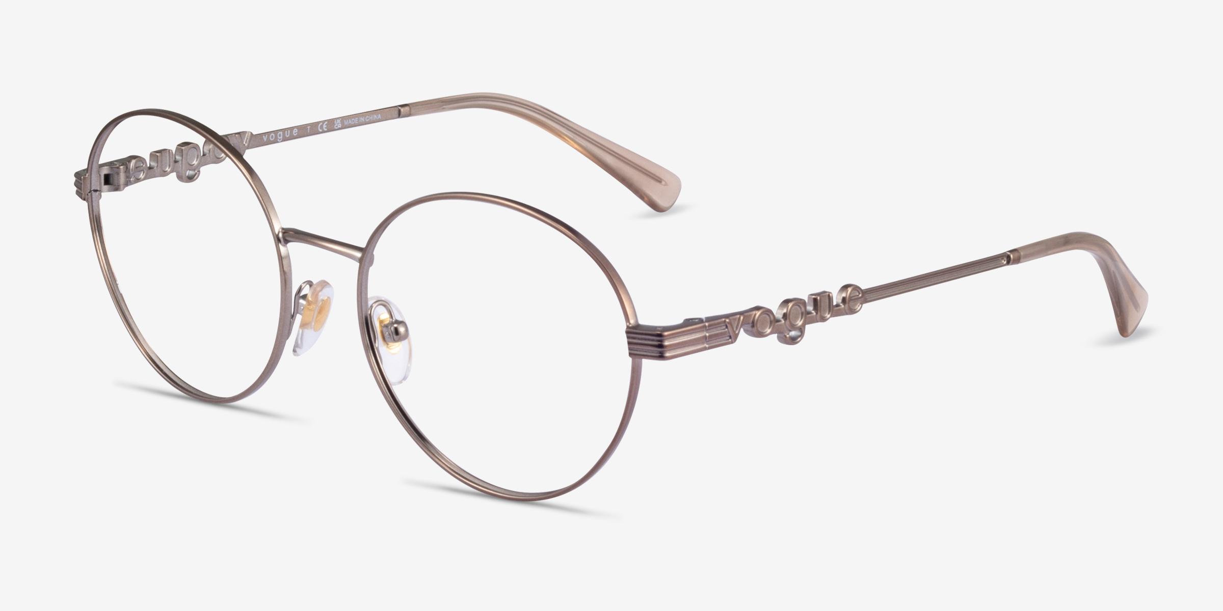 Vogue Eyewear VO4222 - Round Light Brown Frame Eyeglasses | Eyebuydirect
