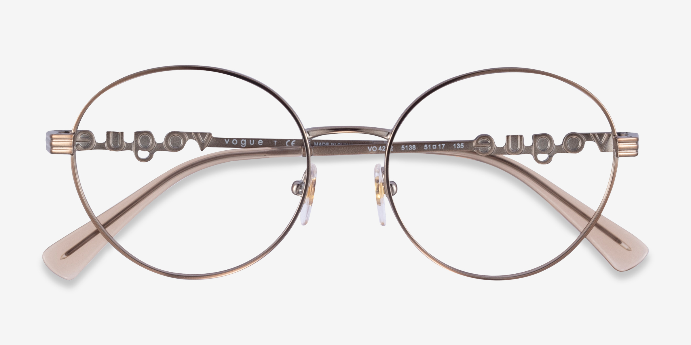 Vogue Eyewear VO4222 - Round Light Brown Frame Eyeglasses | Eyebuydirect