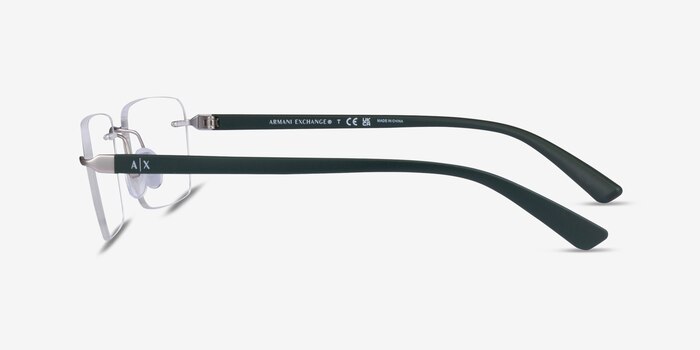 Armani Exchange AX1064 - Rectangle Matte Silver Frame Eyeglasses ...