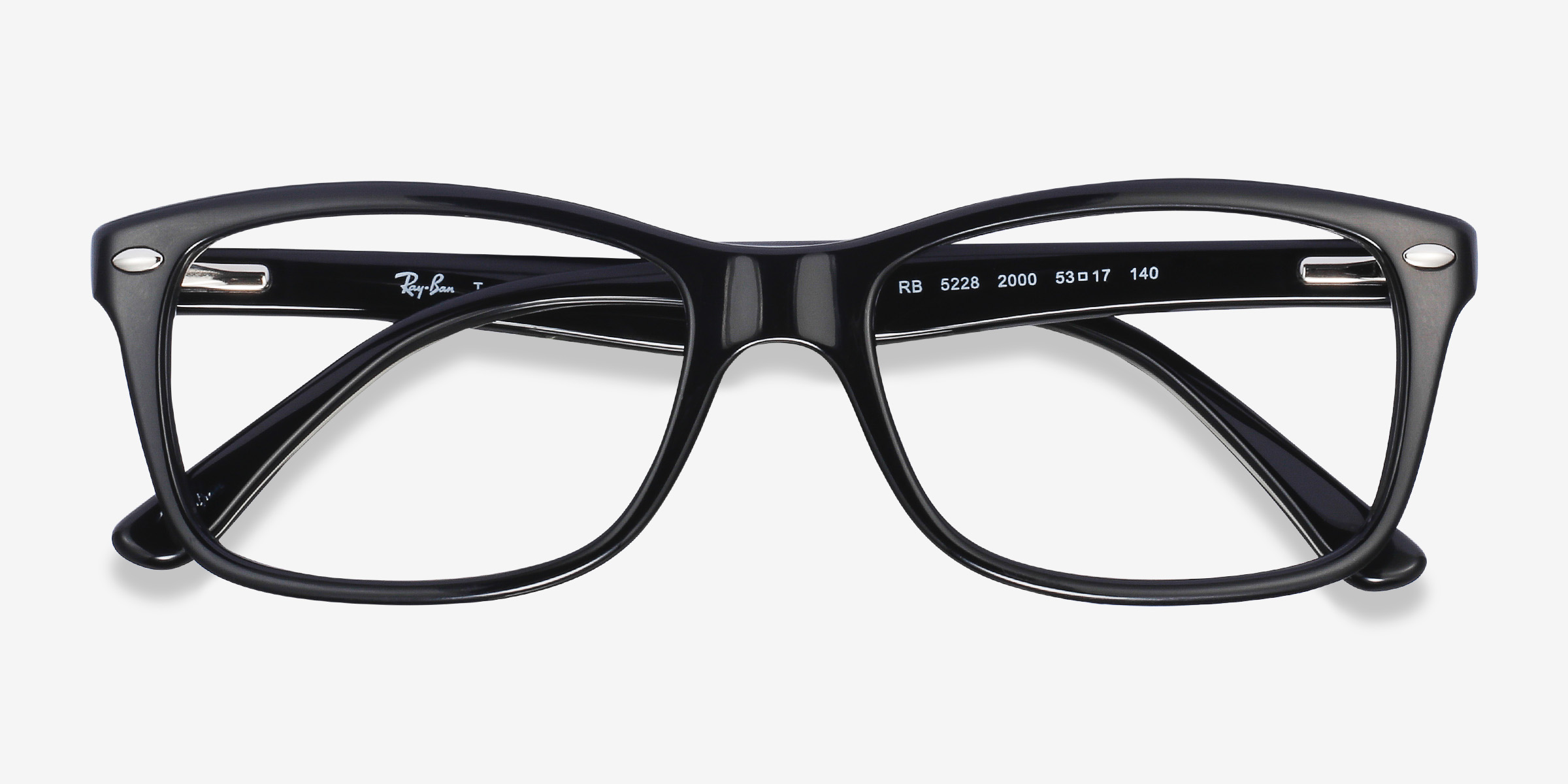 Ray-Ban RB5228 - Rectangle Black Frame Eyeglasses | Eyebuydirect Canada