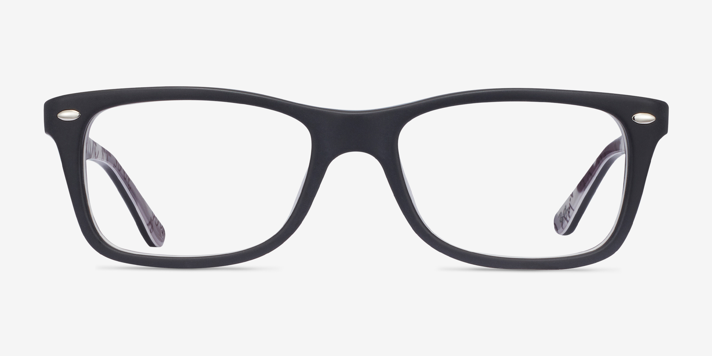 Ray-Ban RB5228 - Rectangle Black & Gray Frame Eyeglasses | Eyebuydirect ...