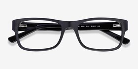 Ray-Ban RB5268 - Rectangle Matte Black Frame Eyeglasses | EyeBuyDirect