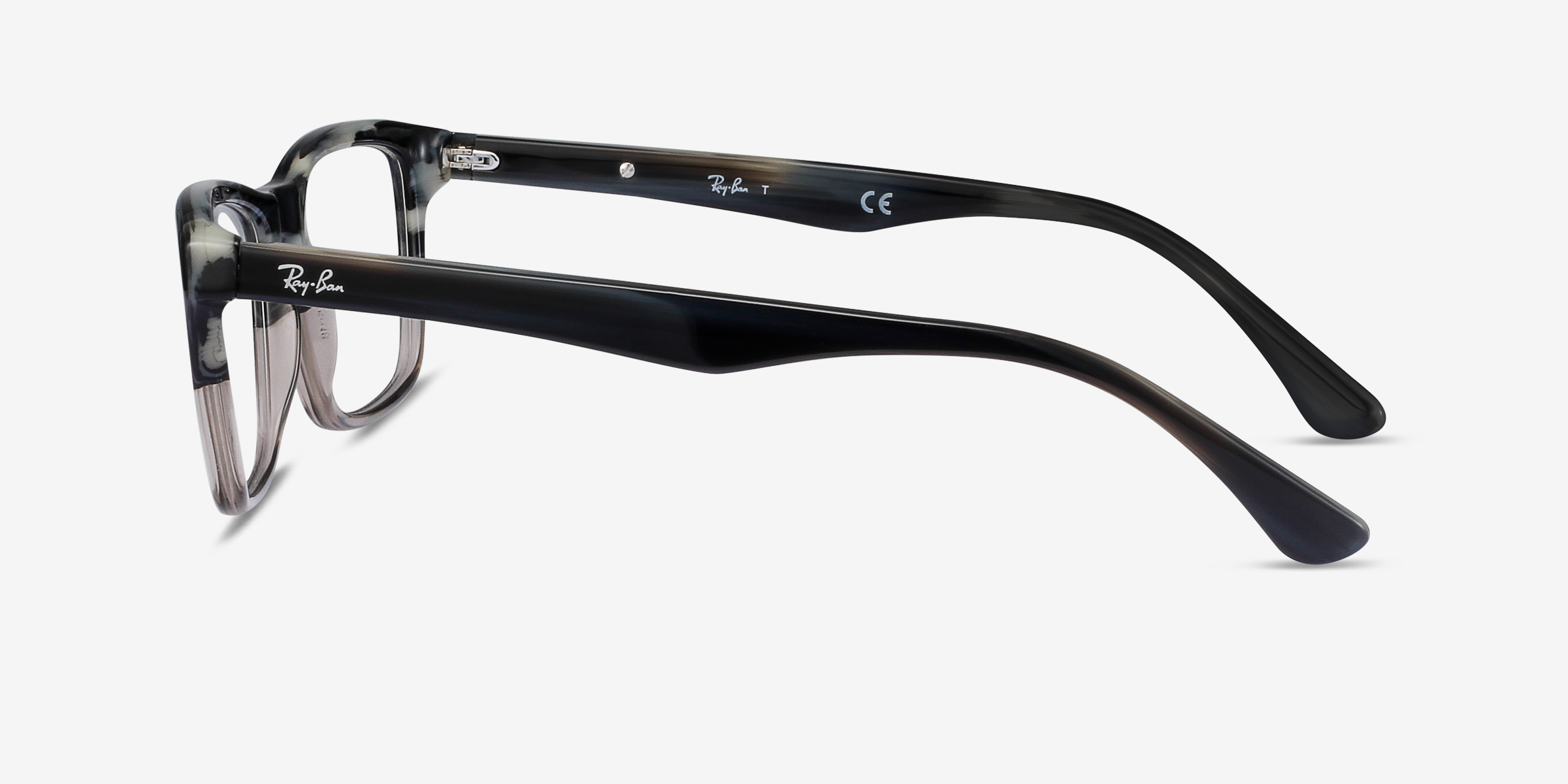 Ray-Ban RB5279 - Rectangle Black & Gray Frame Eyeglasses | Eyebuydirect