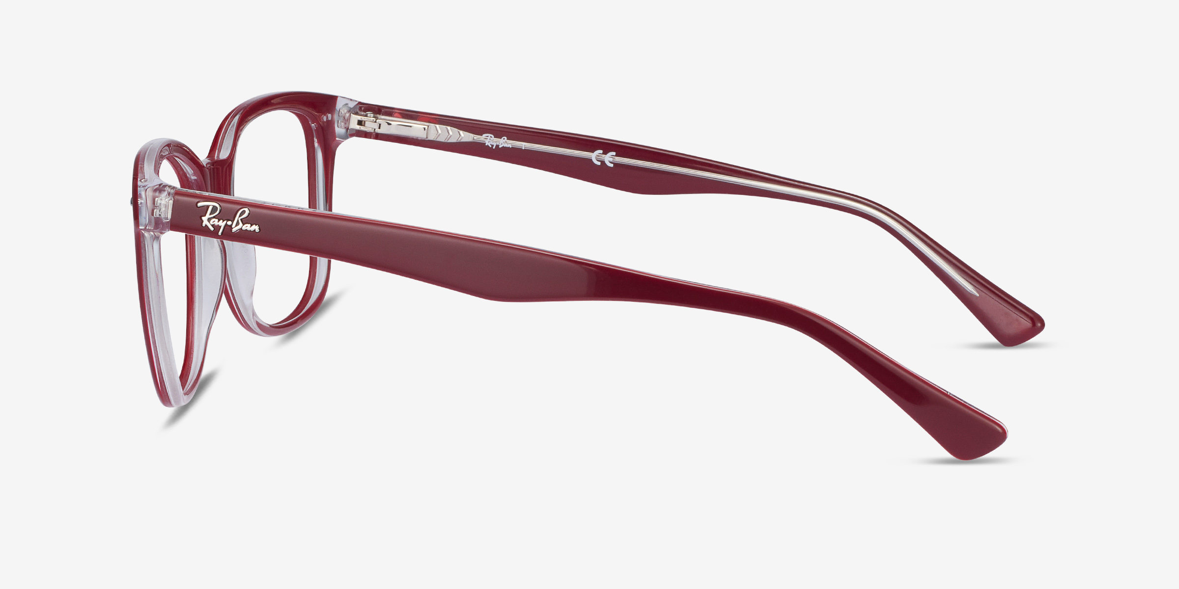 Ray-Ban RB5285 - Square Burgundy Frame Eyeglasses | Eyebuydirect