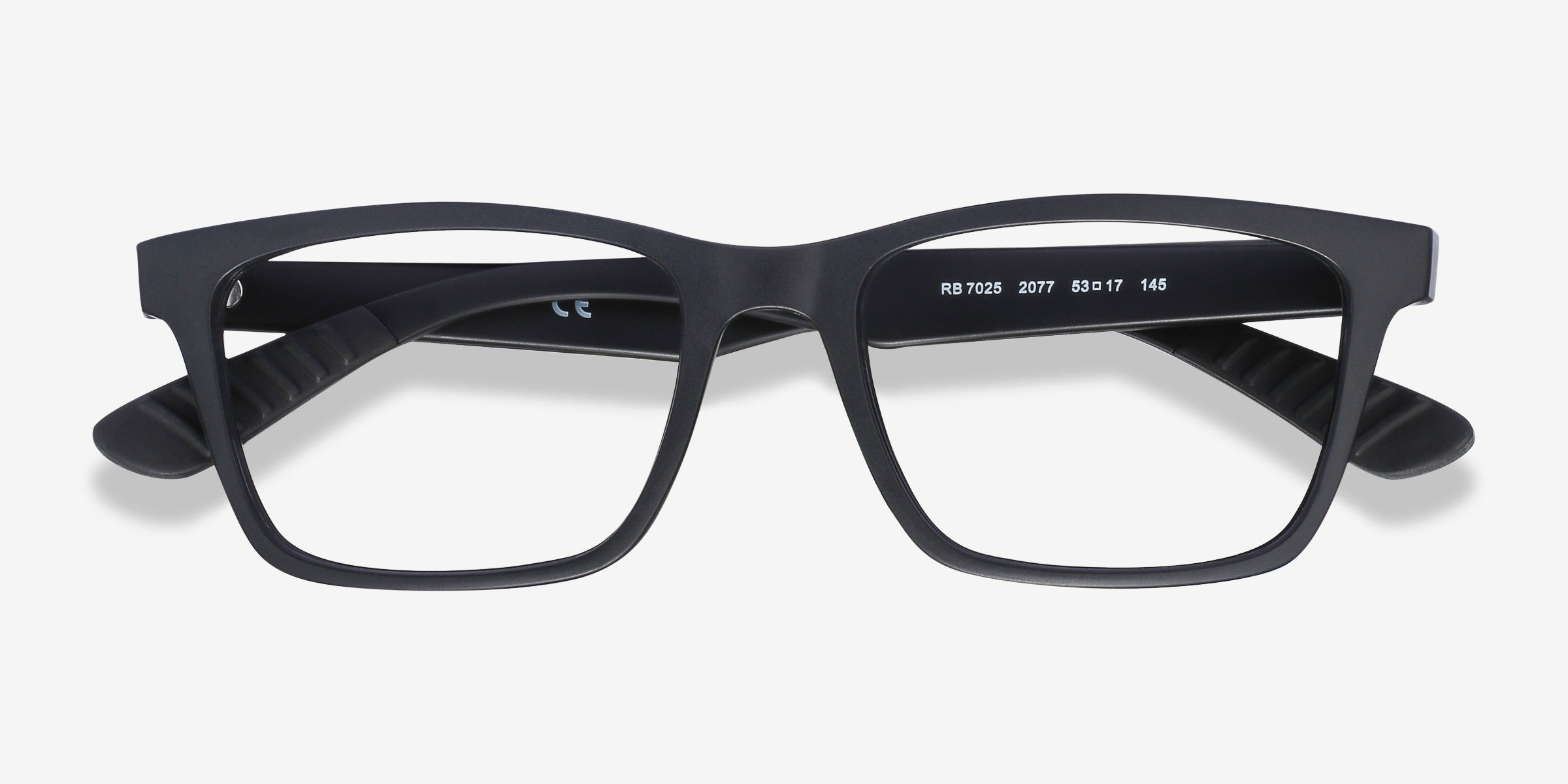 Ray Ban Rb7025 Rectangle Black Frame Eyeglasses Eyebuydirect