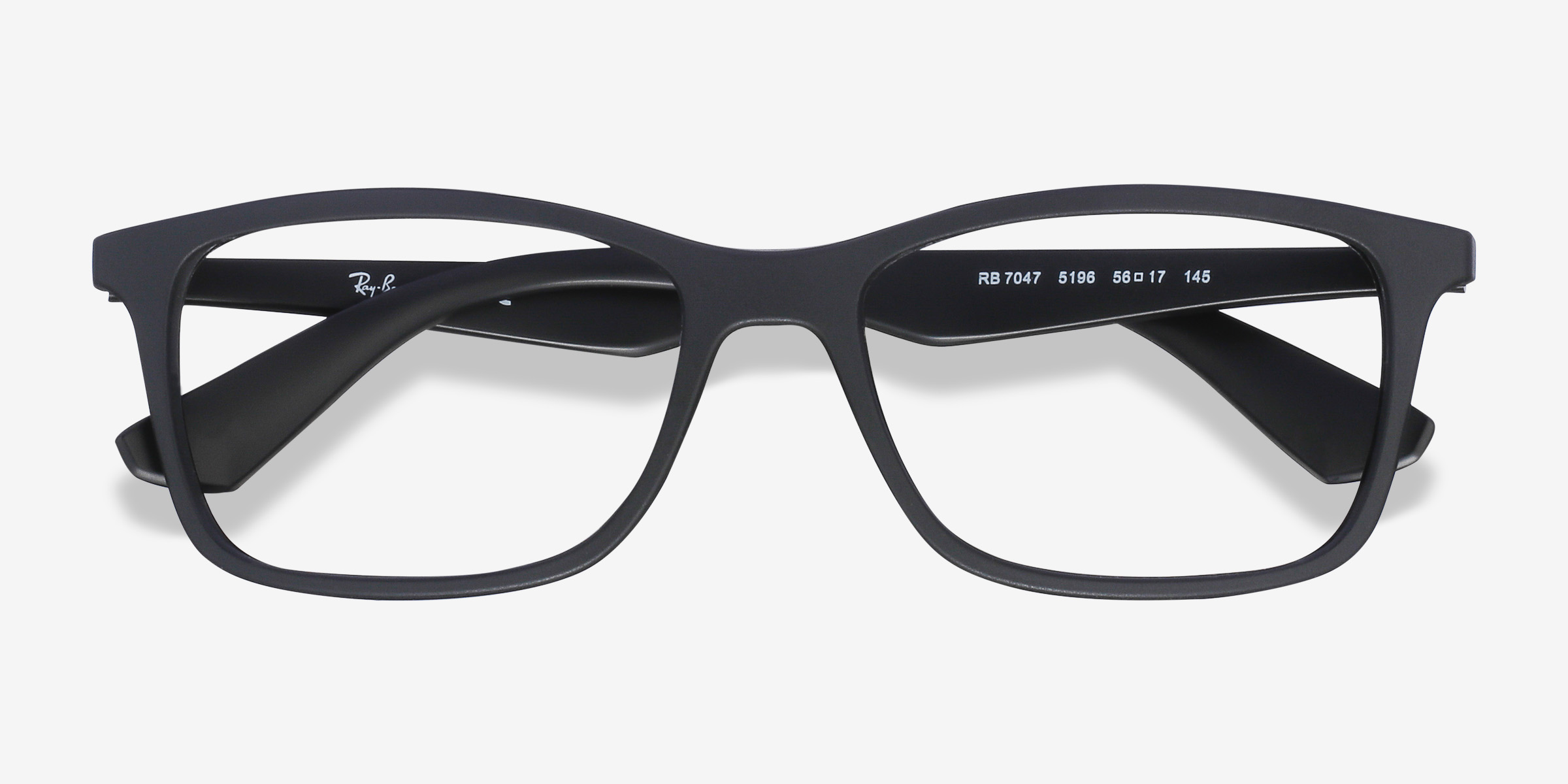 Ray-Ban RB7047 - Rectangle Black Frame Eyeglasses | Eyebuydirect