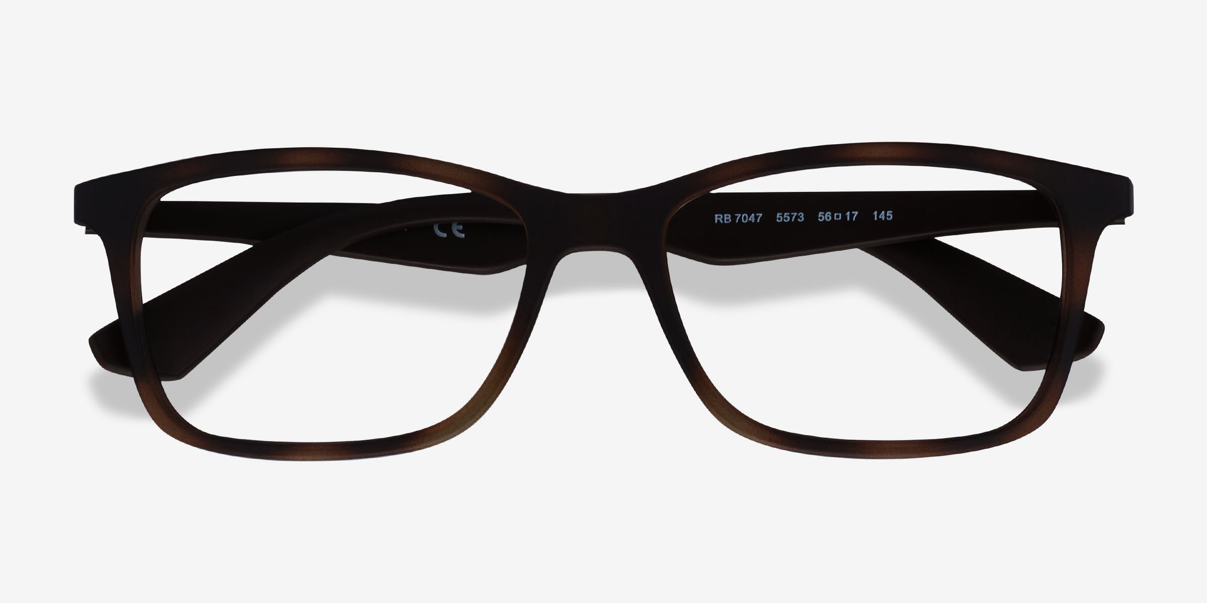 Ray-Ban RB7047 - Rectangle Tortoise Brown Frame Eyeglasses | Eyebuydirect