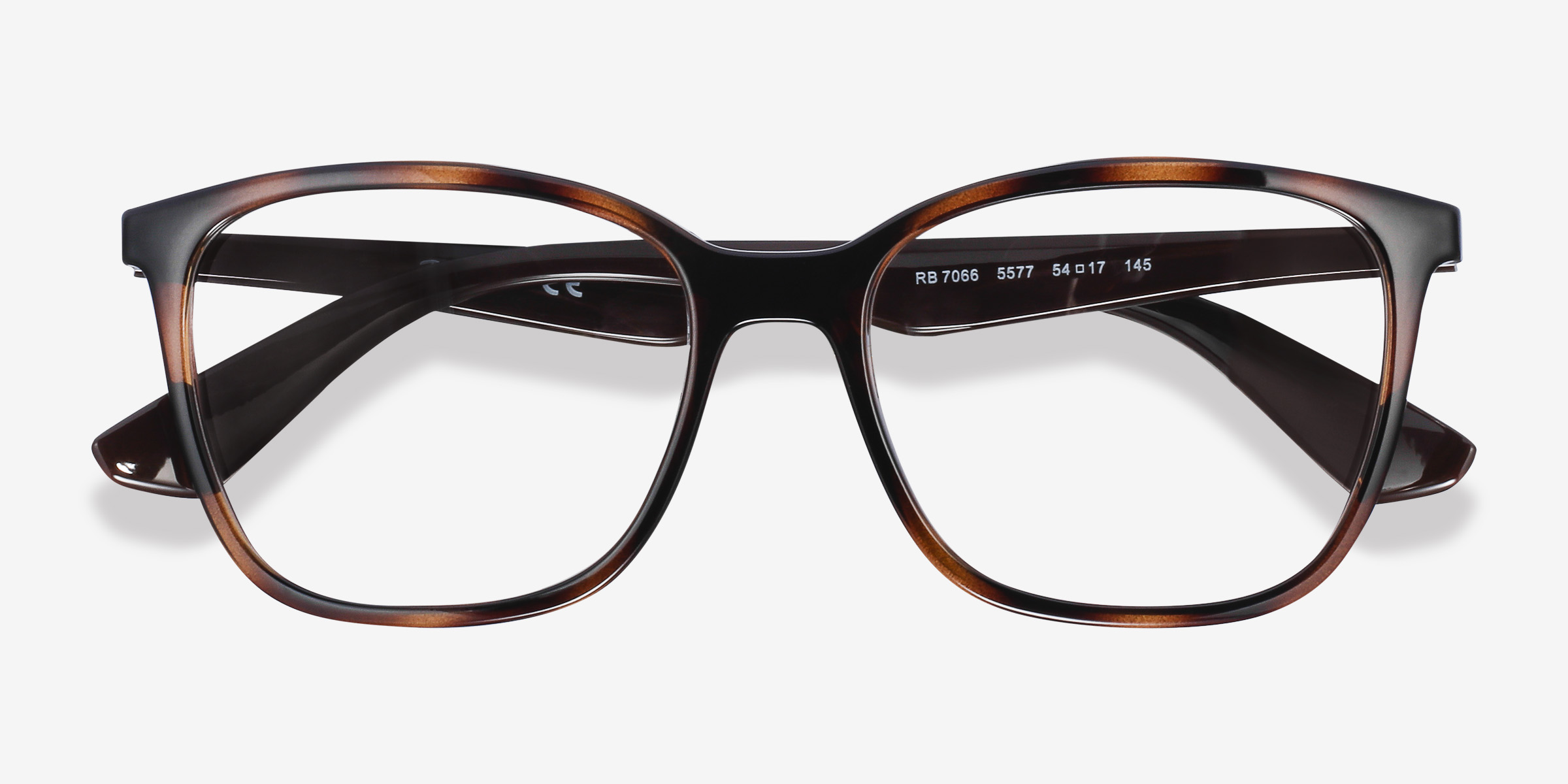 Ray-Ban RB7066 - Square Tortoise Brown Frame Eyeglasses | Eyebuydirect ...