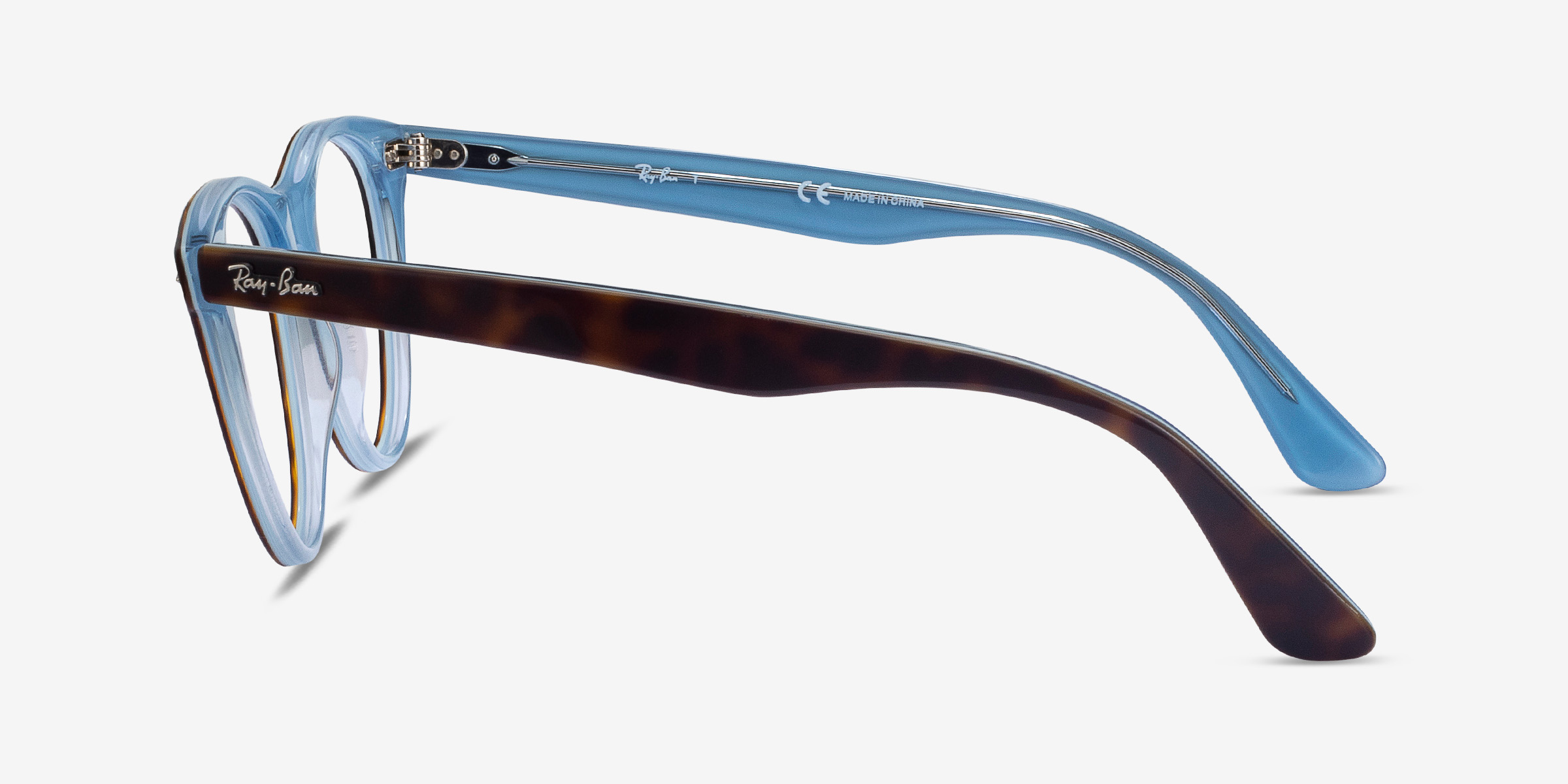 Ray-Ban RB2185V - Cat Eye Tortoise Blue Frame Eyeglasses | Eyebuydirect