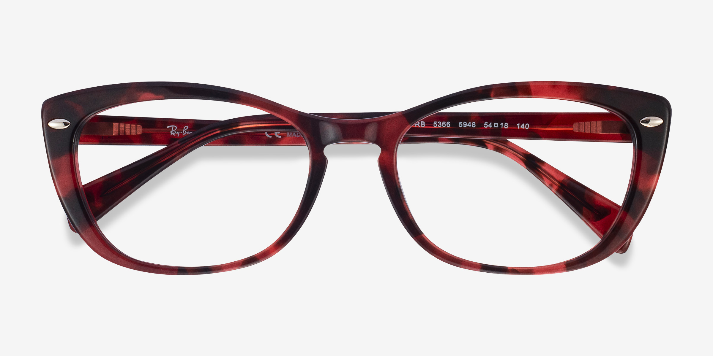 Ray-Ban RB5366 - Cat Eye Pink Tortoise Frame Glasses For Women ...