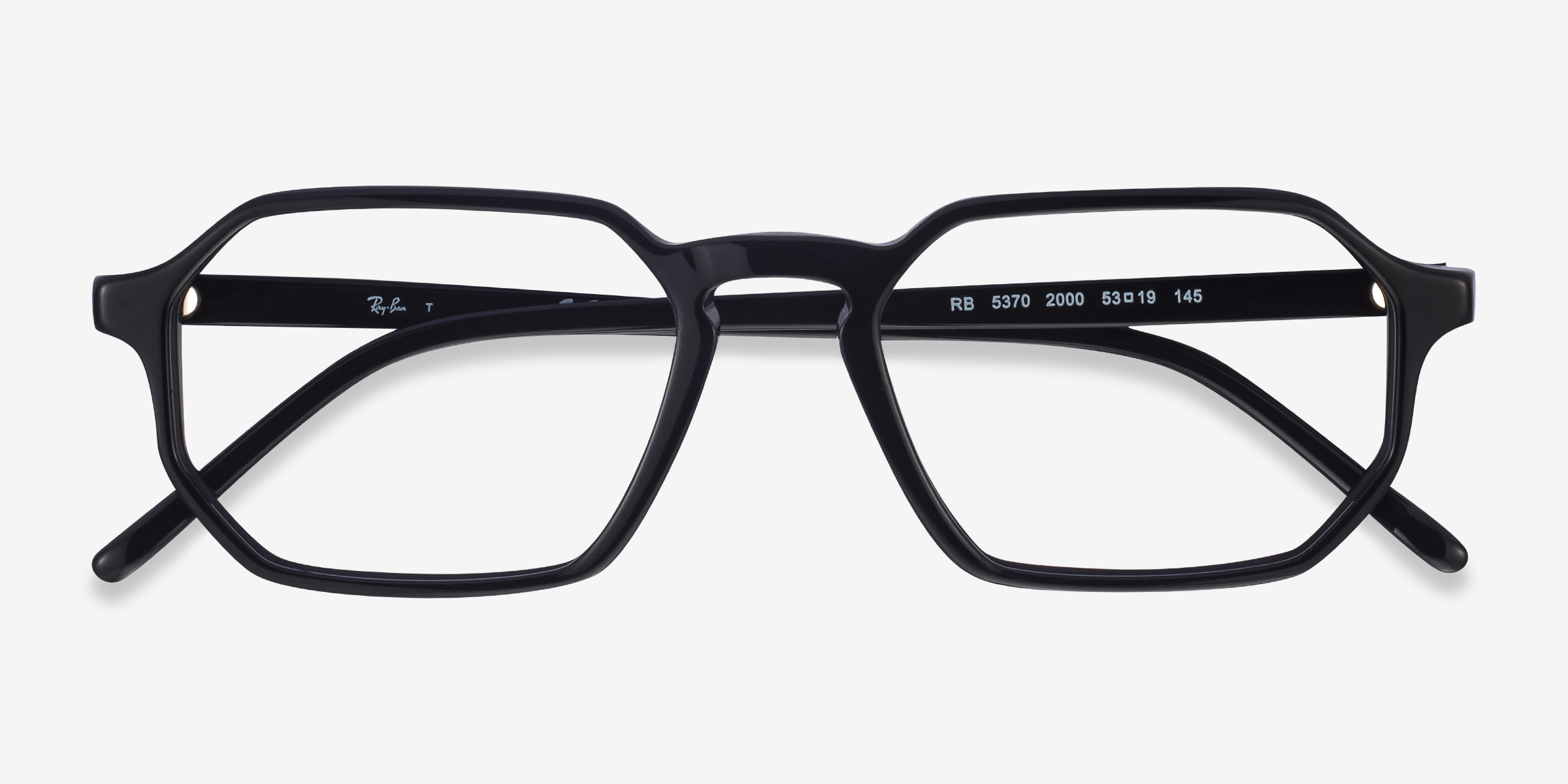 Ray-Ban RB5370 - Geometric Black Frame Eyeglasses | Eyebuydirect