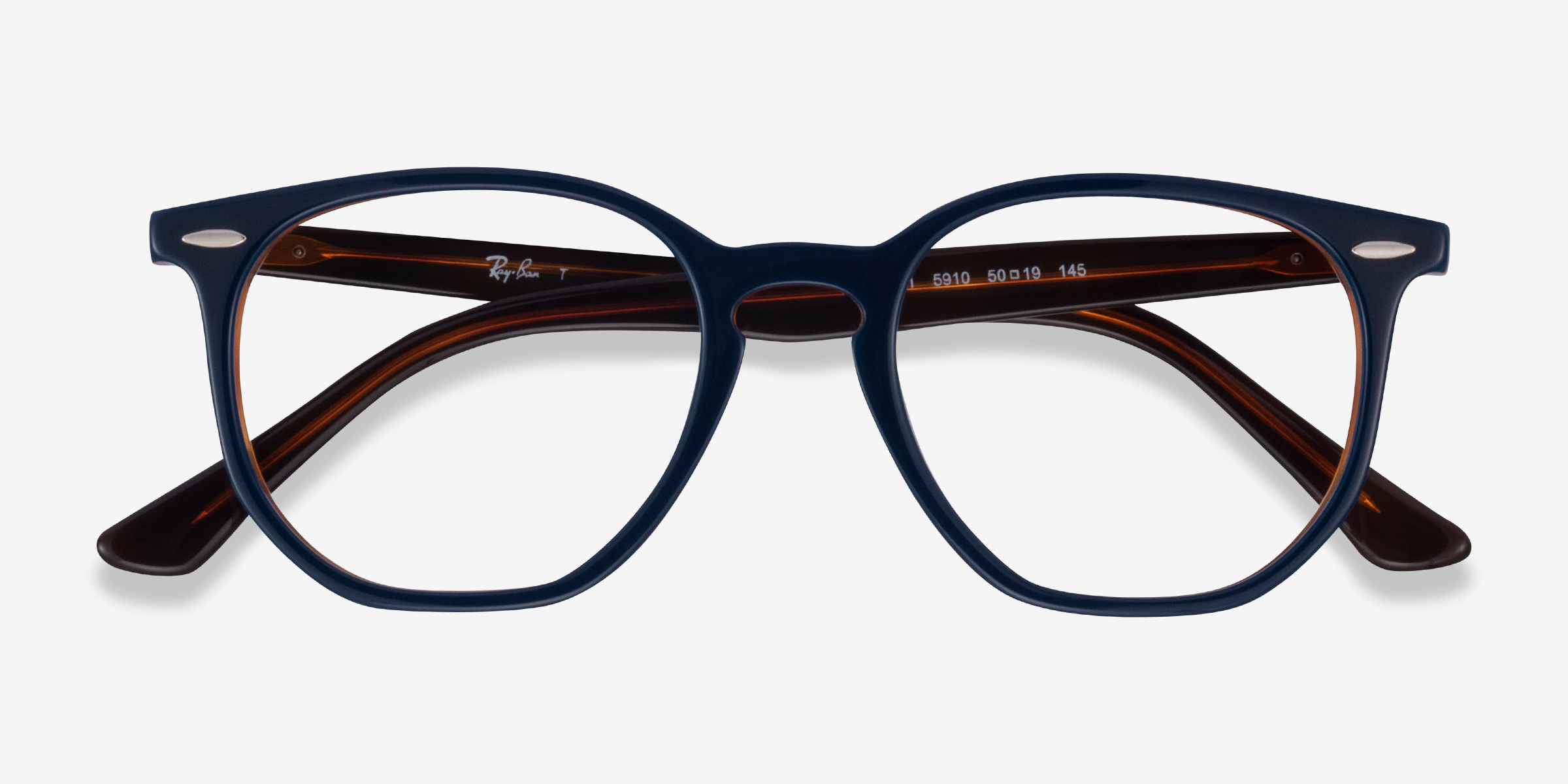 Ray-Ban RB7151 - Square Blue Tortoise Frame Eyeglasses | Eyebuydirect ...