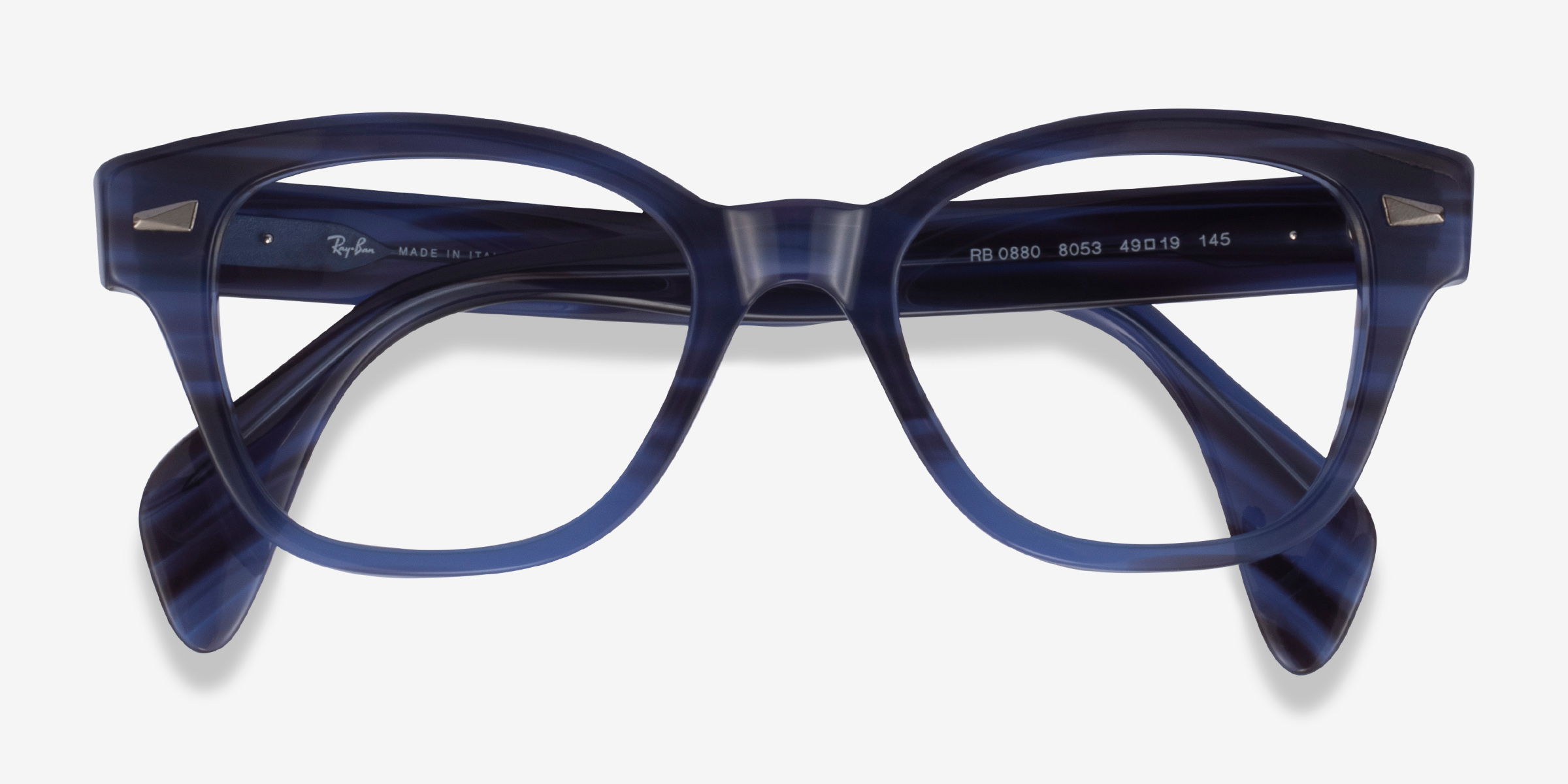 Ray-Ban RB0880 - Square Blue Striped Frame Eyeglasses | Eyebuydirect Canada