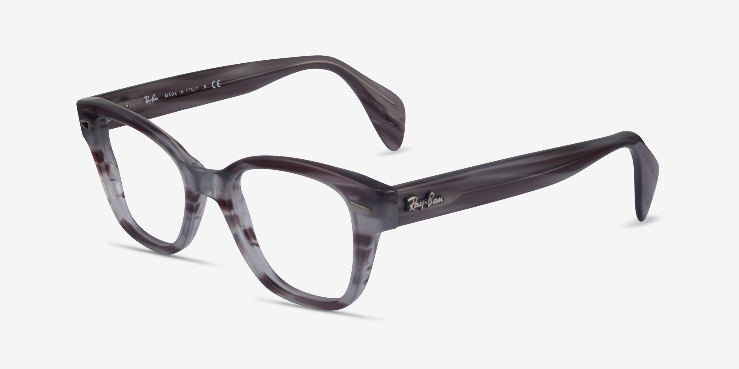 Ray-Ban RB0880 - Square Gray Striped Frame Eyeglasses | Eyebuydirect