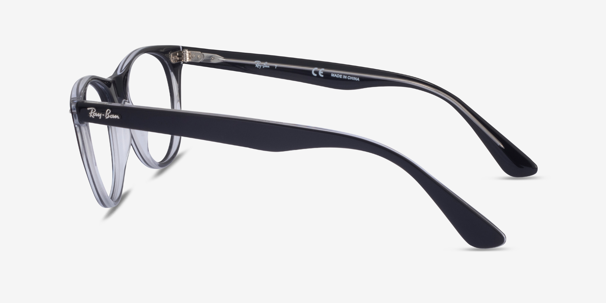 Ray-Ban RB2185V - Round Black Clear Frame Eyeglasses | Eyebuydirect
