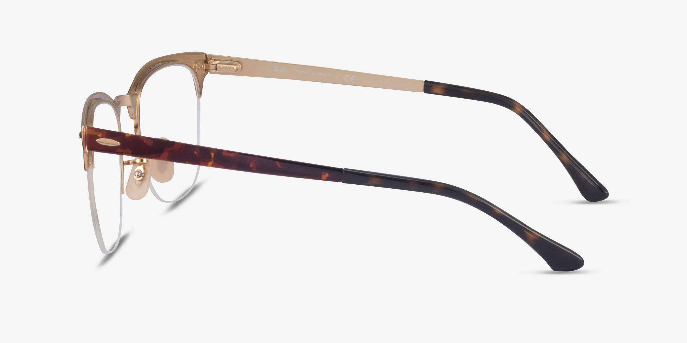Ray-Ban RB3716VM - Browline Floral & Gold Frame Eyeglasses ...