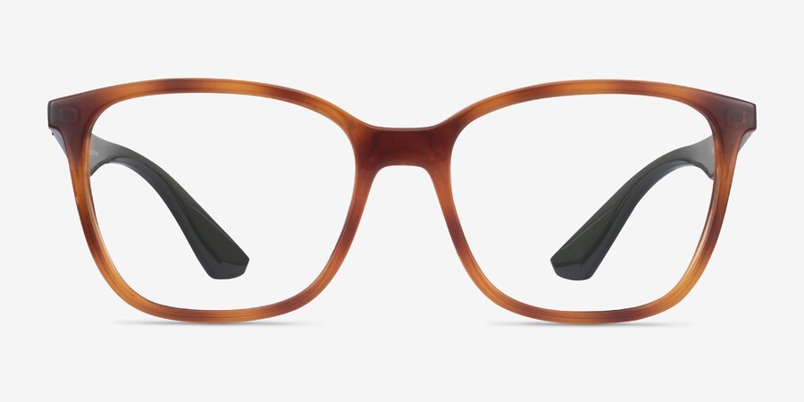 Ray-Ban RB7066 - Square Tortoise & Green Frame Eyeglasses ...