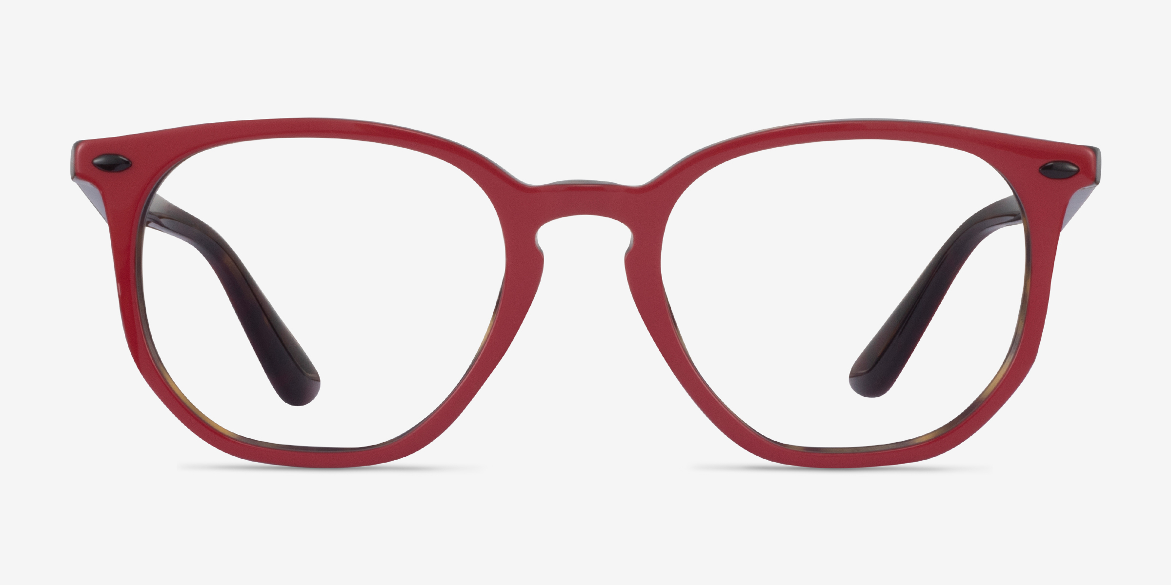 Ray-Ban RB7151M - Geometric Red & Tortoise Frame Eyeglasses | Eyebuydirect