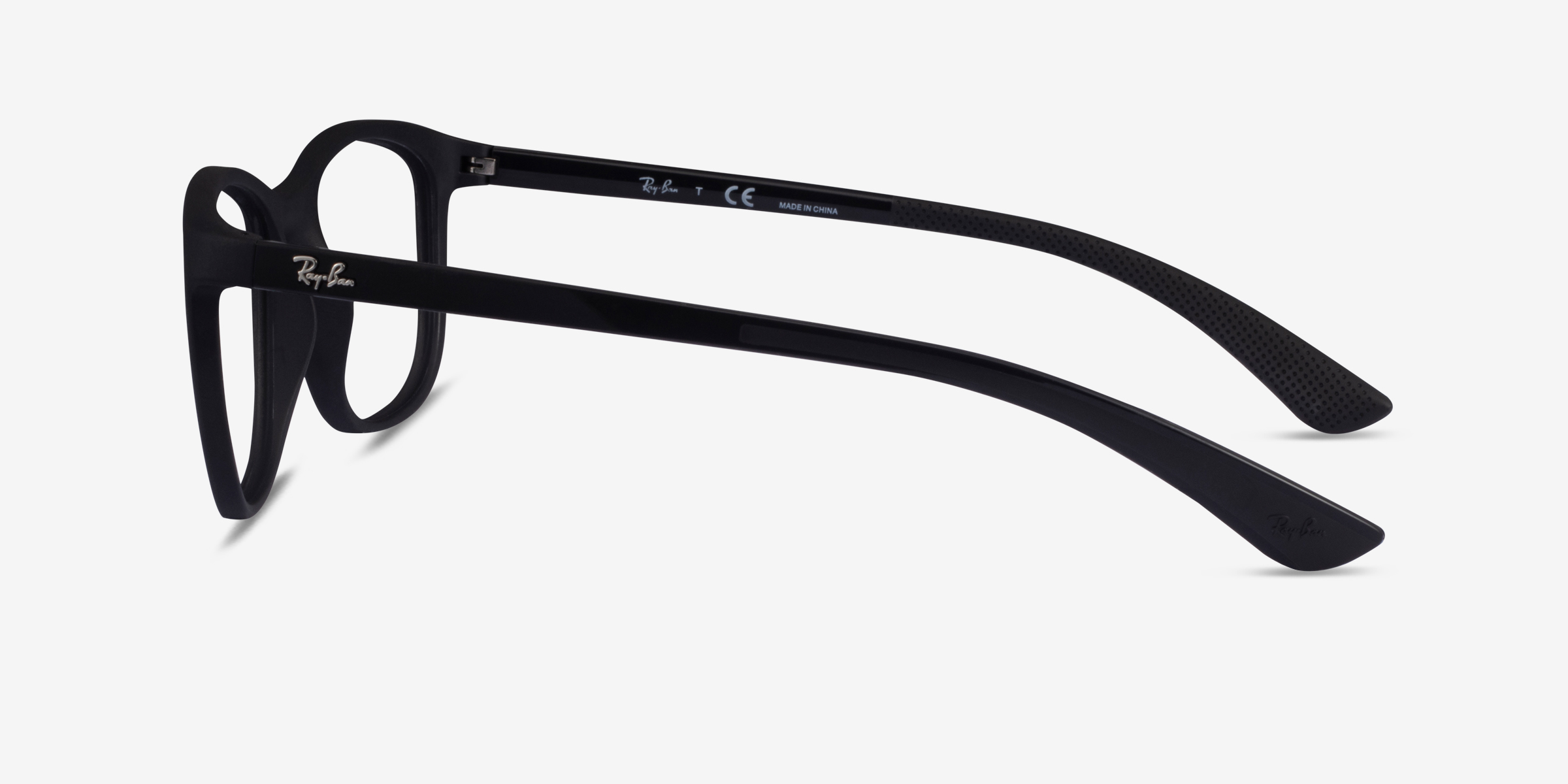 Ray-Ban RB7169 - Rectangle Matte Black Frame Eyeglasses | Eyebuydirect ...