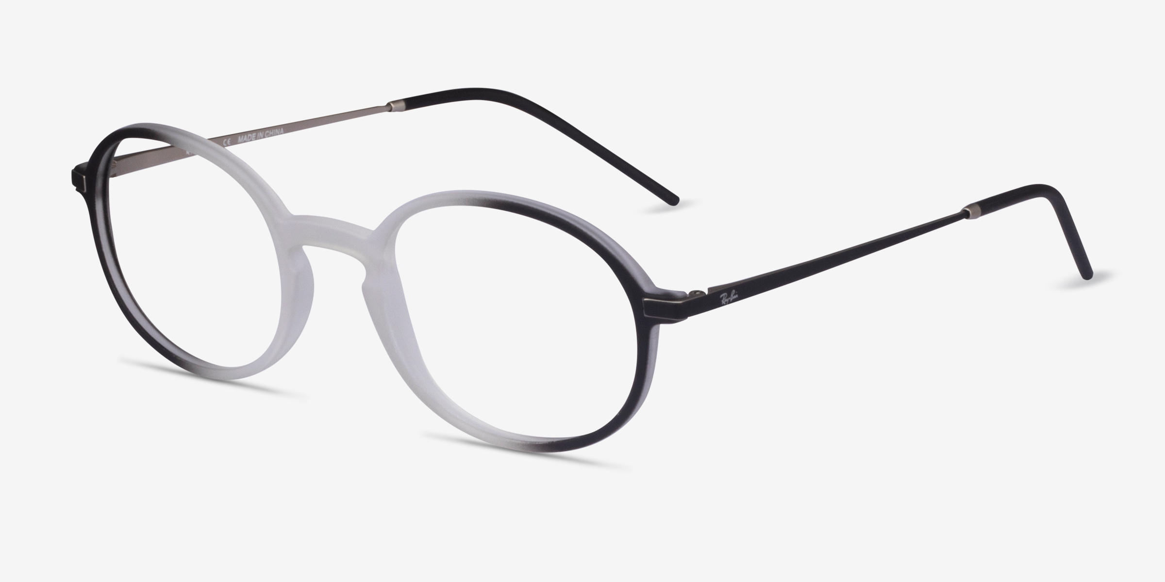 Ray-Ban RB7153 - Oval Clear Black Frame Eyeglasses | Eyebuydirect