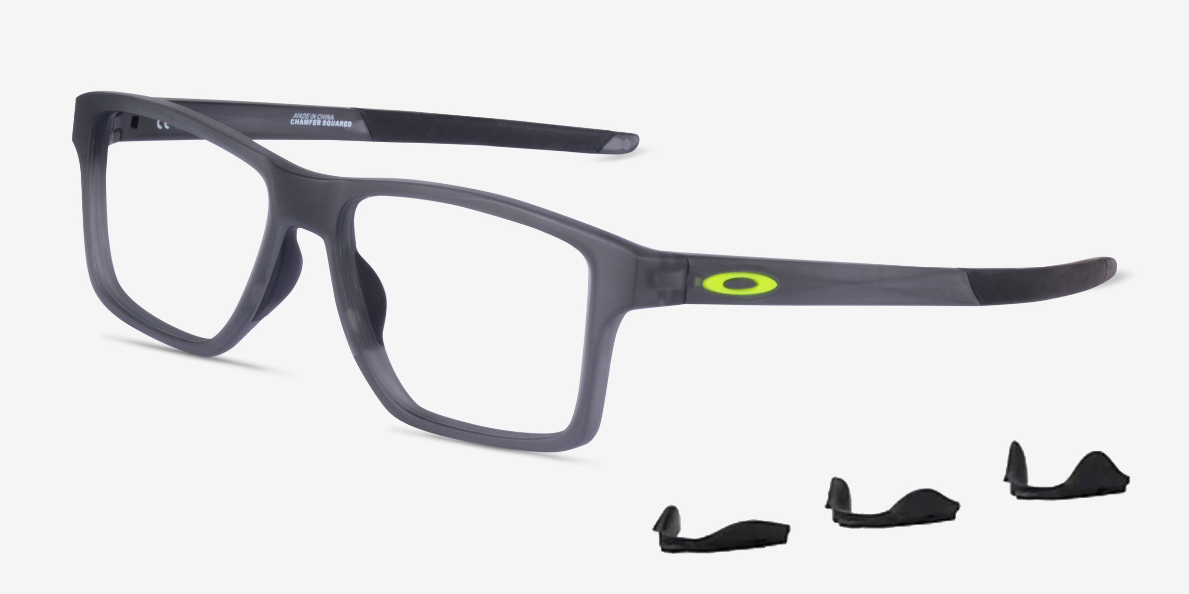 Oakley Chamfer Squared - Rectangle Gray Frame Glasses For Men ...