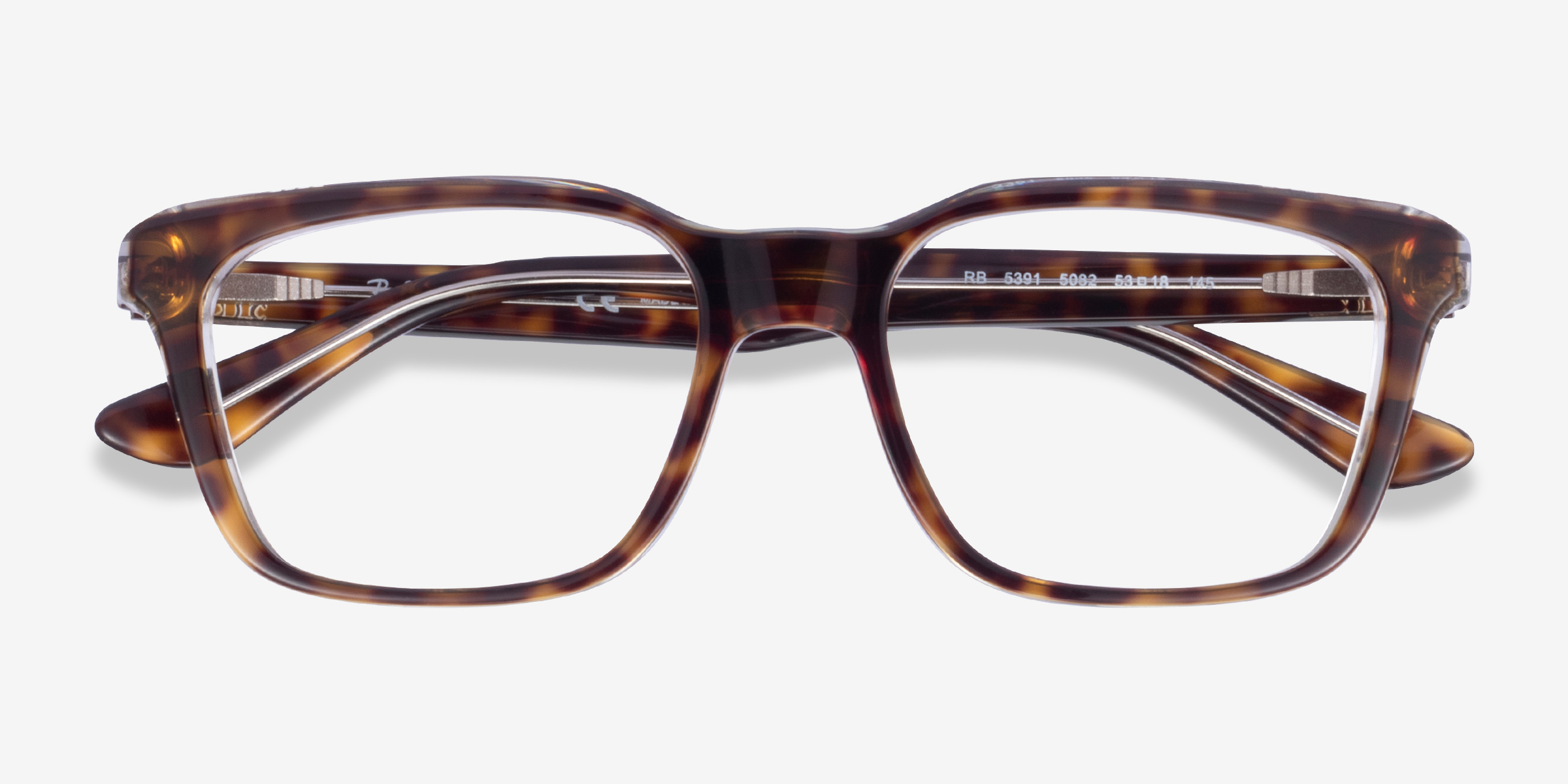 Ray-Ban RB5391 - Rectangle Tortoise Frame Eyeglasses | Eyebuydirect