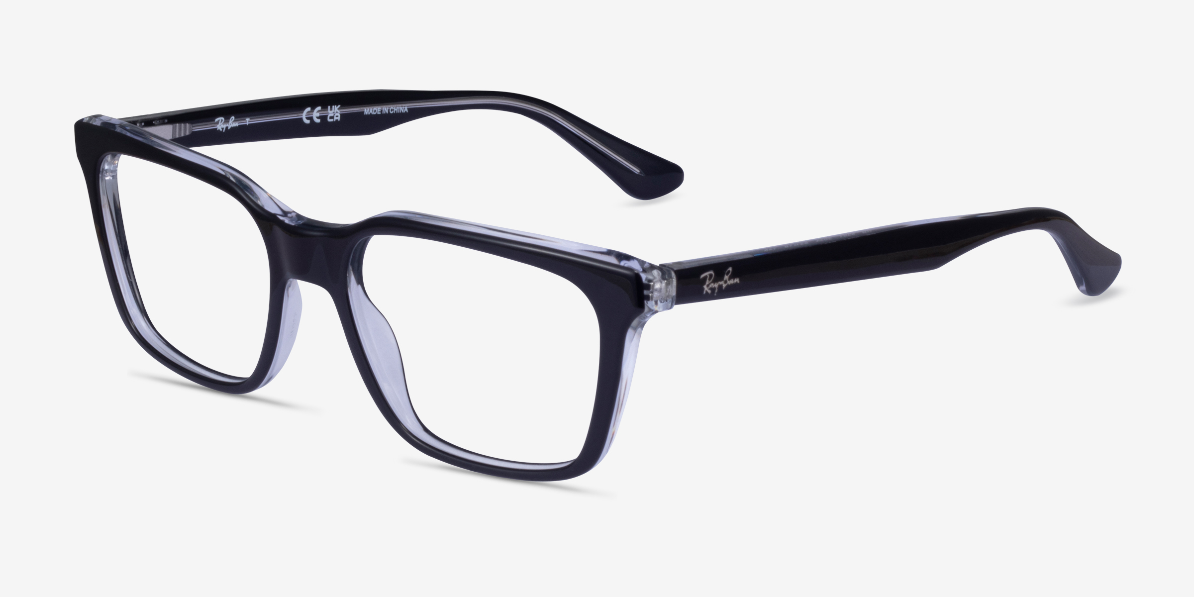 Ray-Ban RB5391 - Rectangle Black Clear Frame Eyeglasses | Eyebuydirect ...